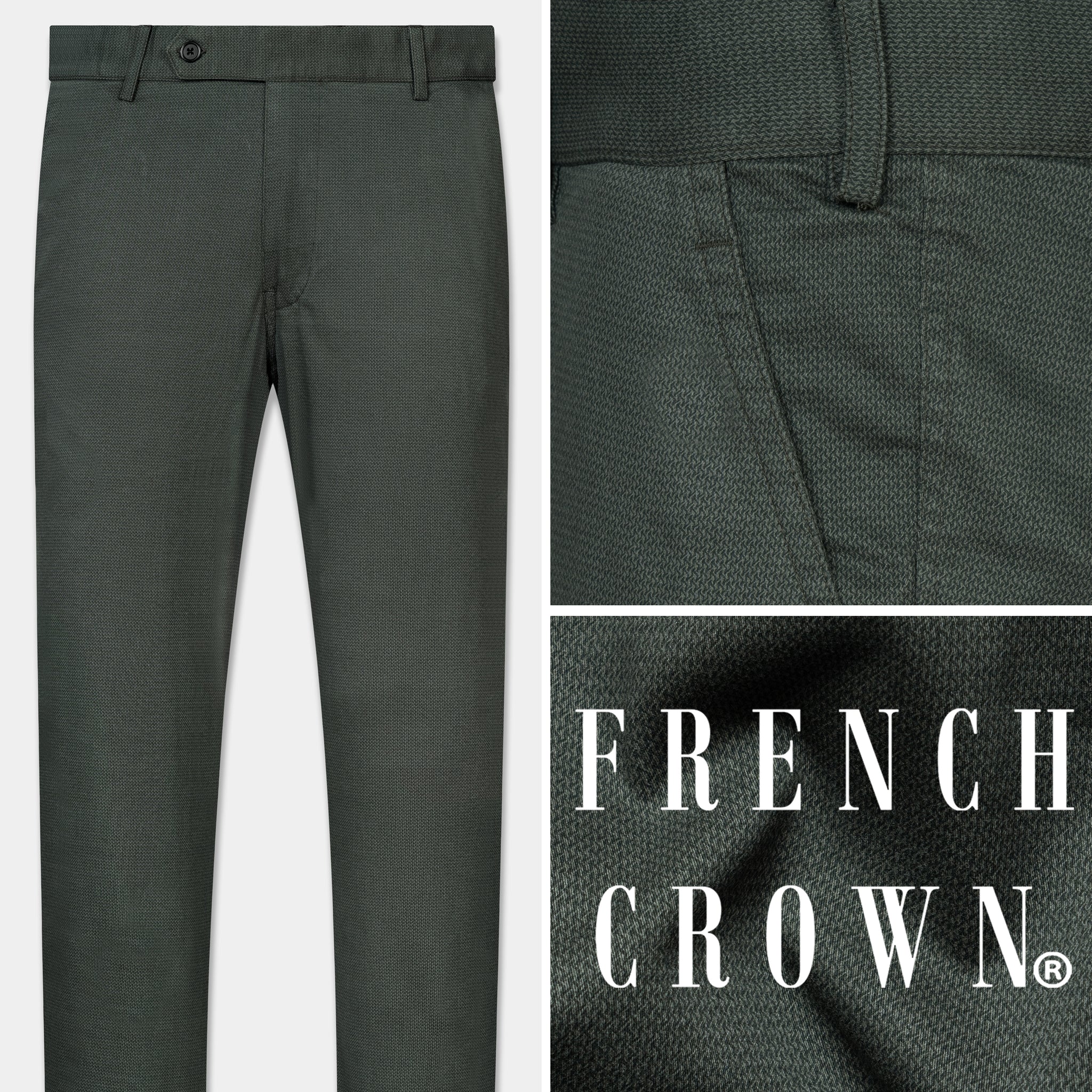 Iridium Gray Textured Premium Cotton Pant For Men.