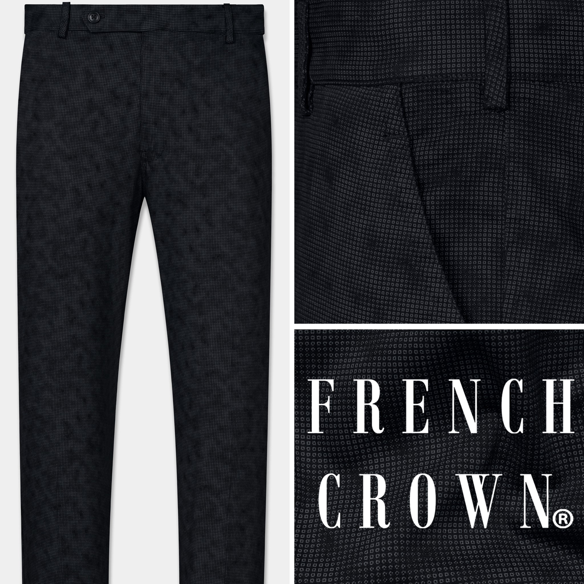 Cinder Black Cloud Wash Textured Premium Cotton Pant For Men.