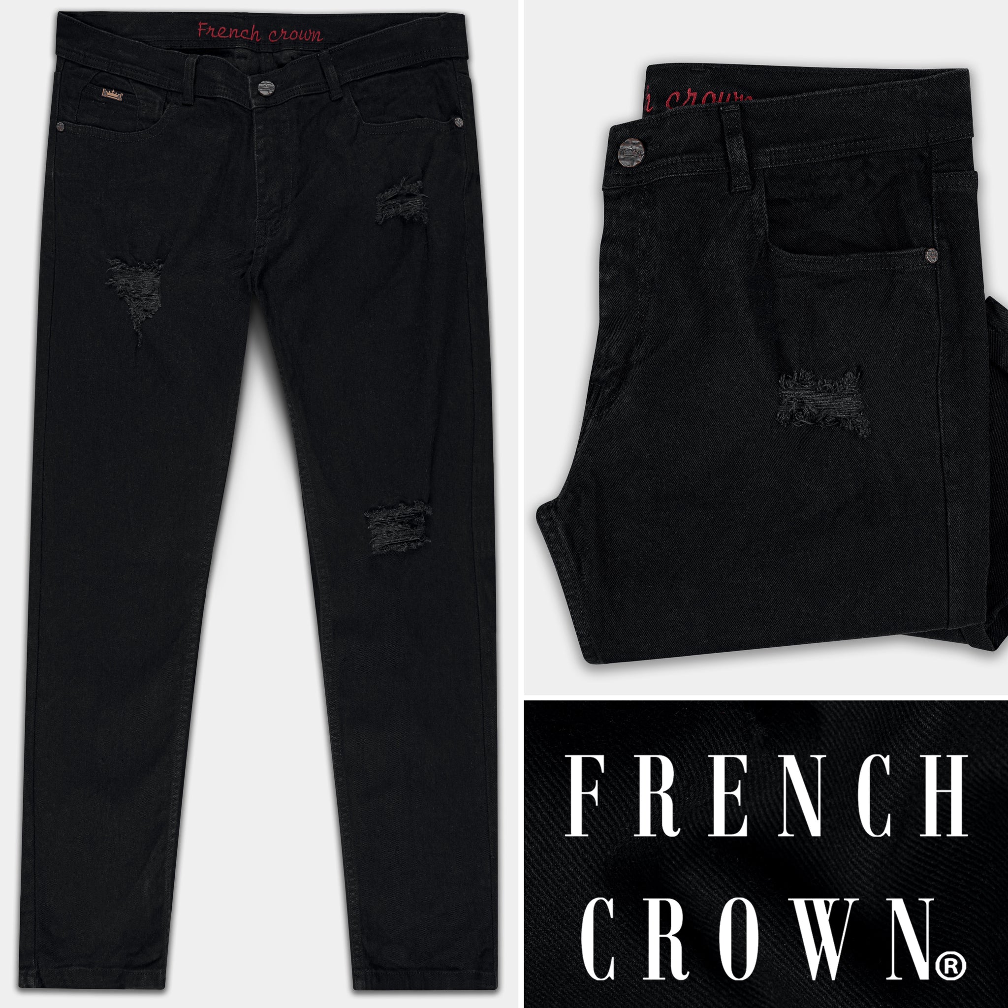 Jade Black Stone Slim Fit Mid-Rise Clean Look Denim Jeans