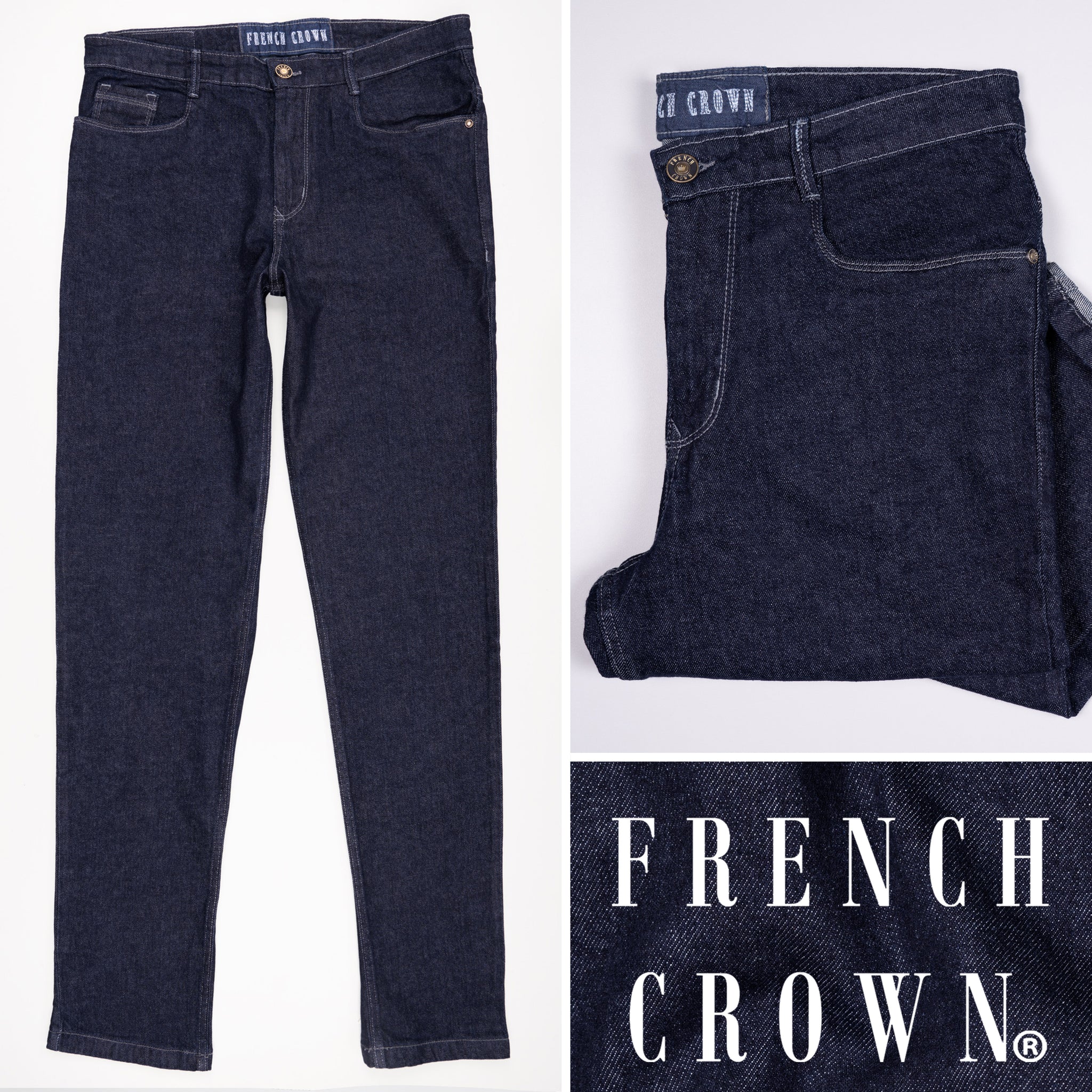 Midnight Blue Slim Fit Mid-Rise Clean Look Stretchable Denim Jeans