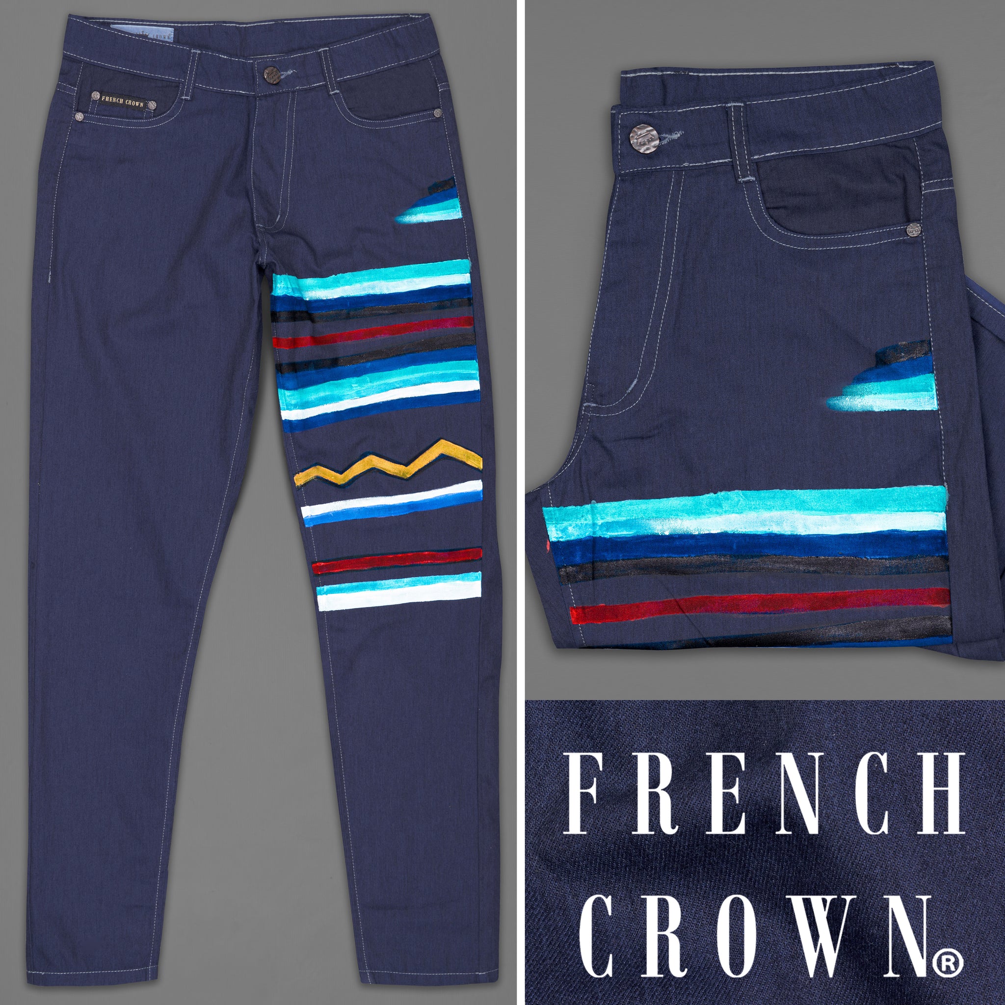 Ebony Clay Blue Slim Fit Mid-Rise Clean Look Denim Jeans