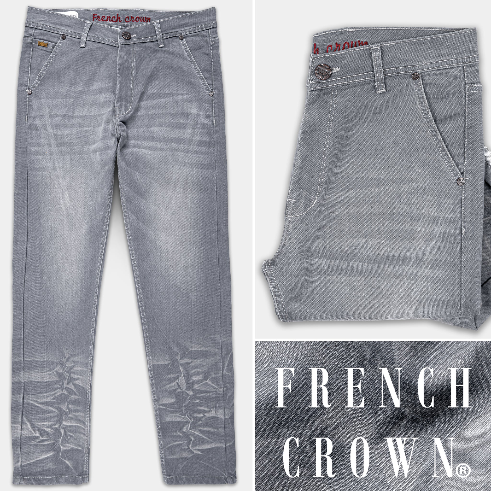 Granite Gray Slim Fit Mid-Rise Clean Look Denim Jeans
