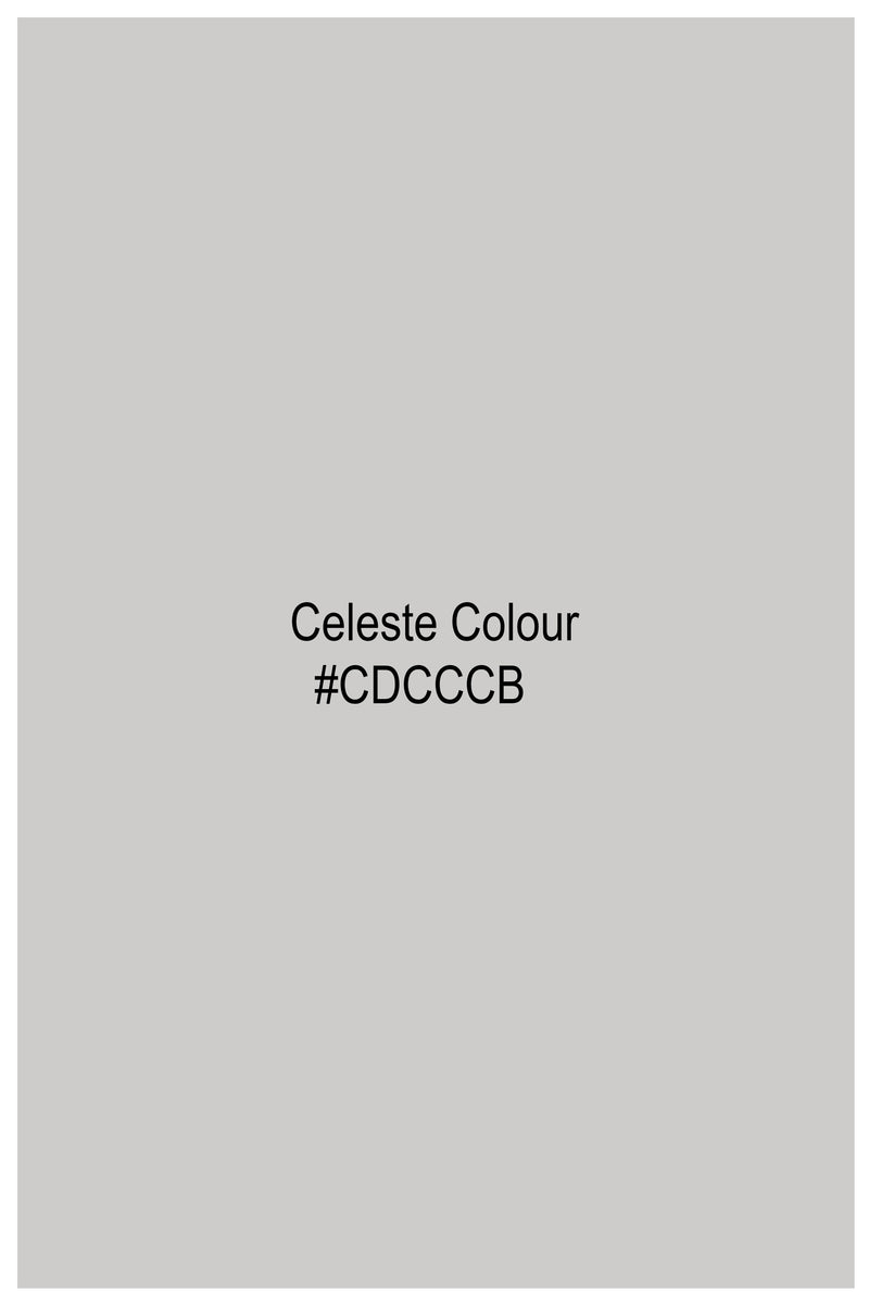 Celeste Gray Plain-Solid Premium Cotton Designer Dhoti For Men