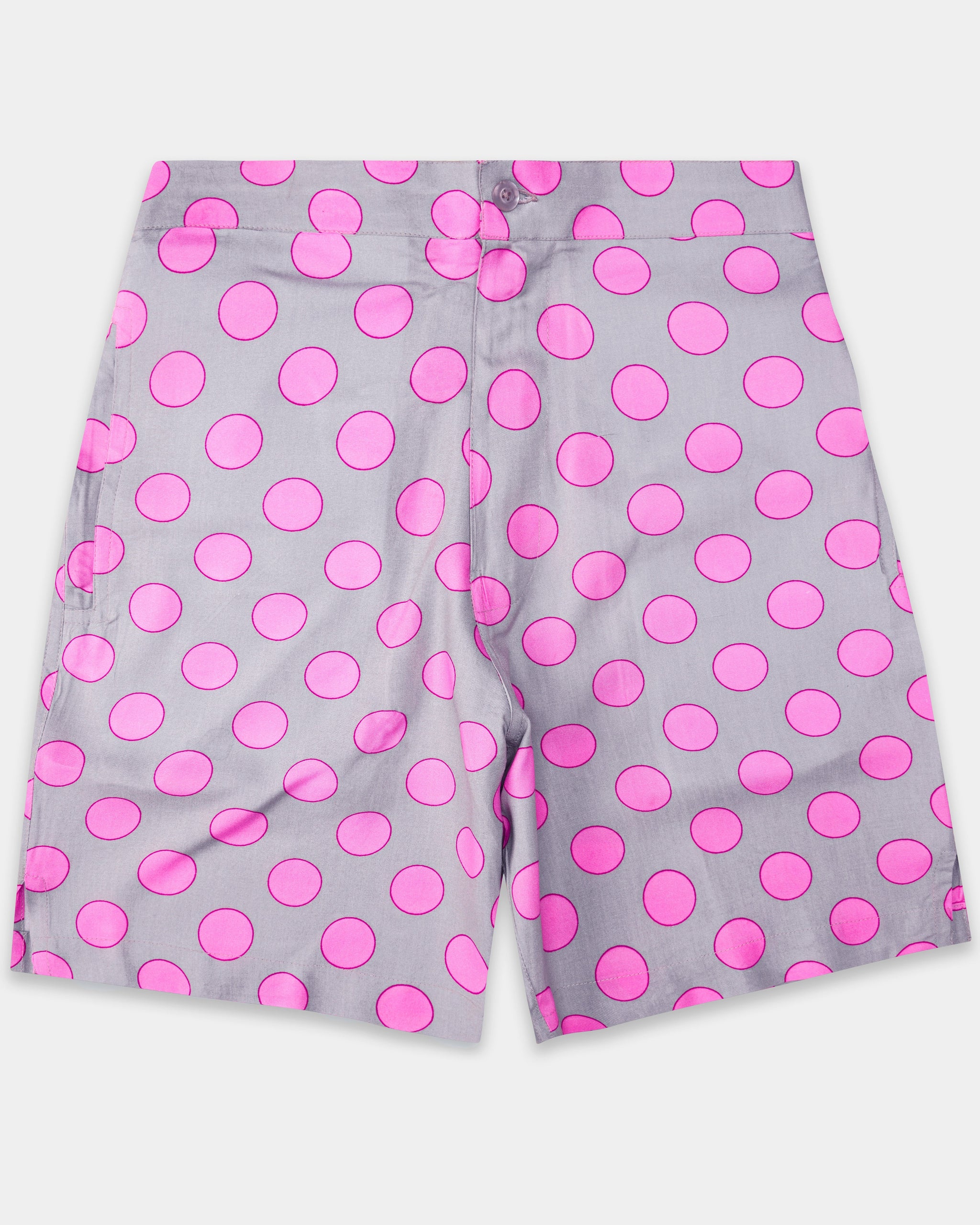 Spun Pearl Gray And lllusion Pink Polka Dotted Prints Premium Cotton ...