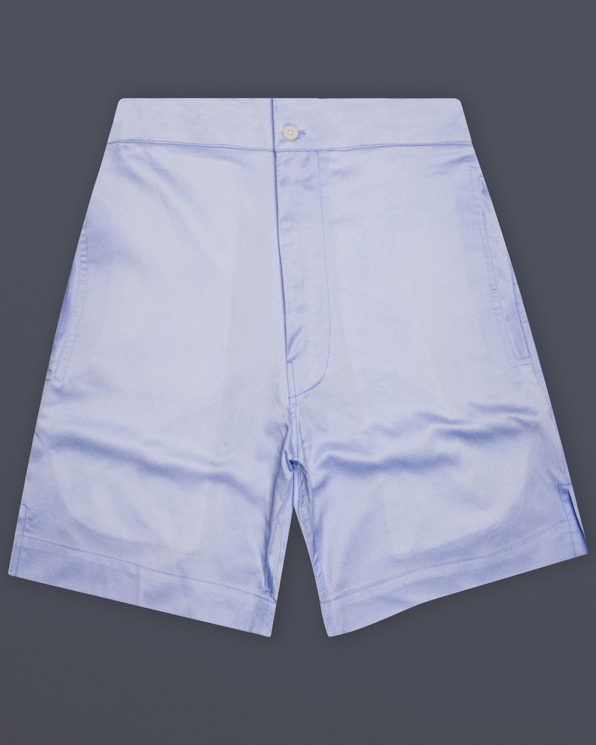 Logan Blue Solid Premium Cotton Shorts For Men