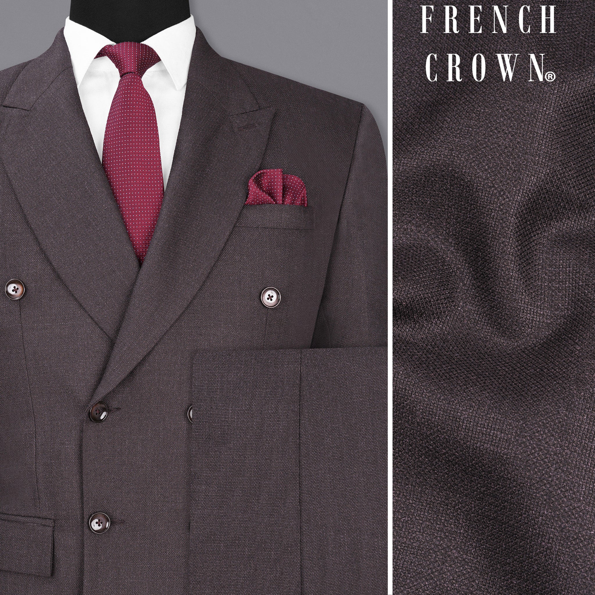 Iridium Textured Premium Terry-Rayon Double Breasted Suits for Men.