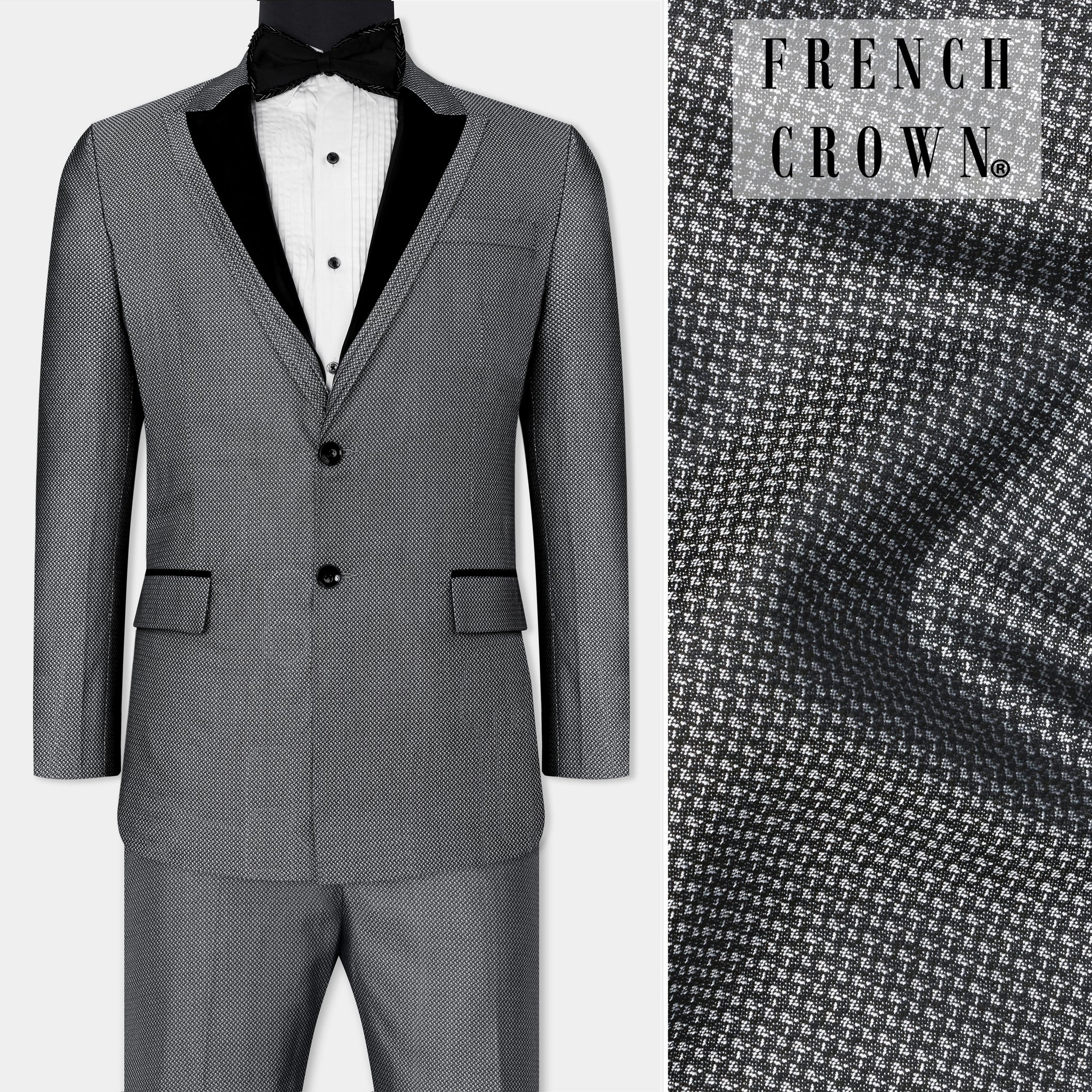 Flint with Tuatara Gray Textured Premium Wool-Blend Single Breasted ...