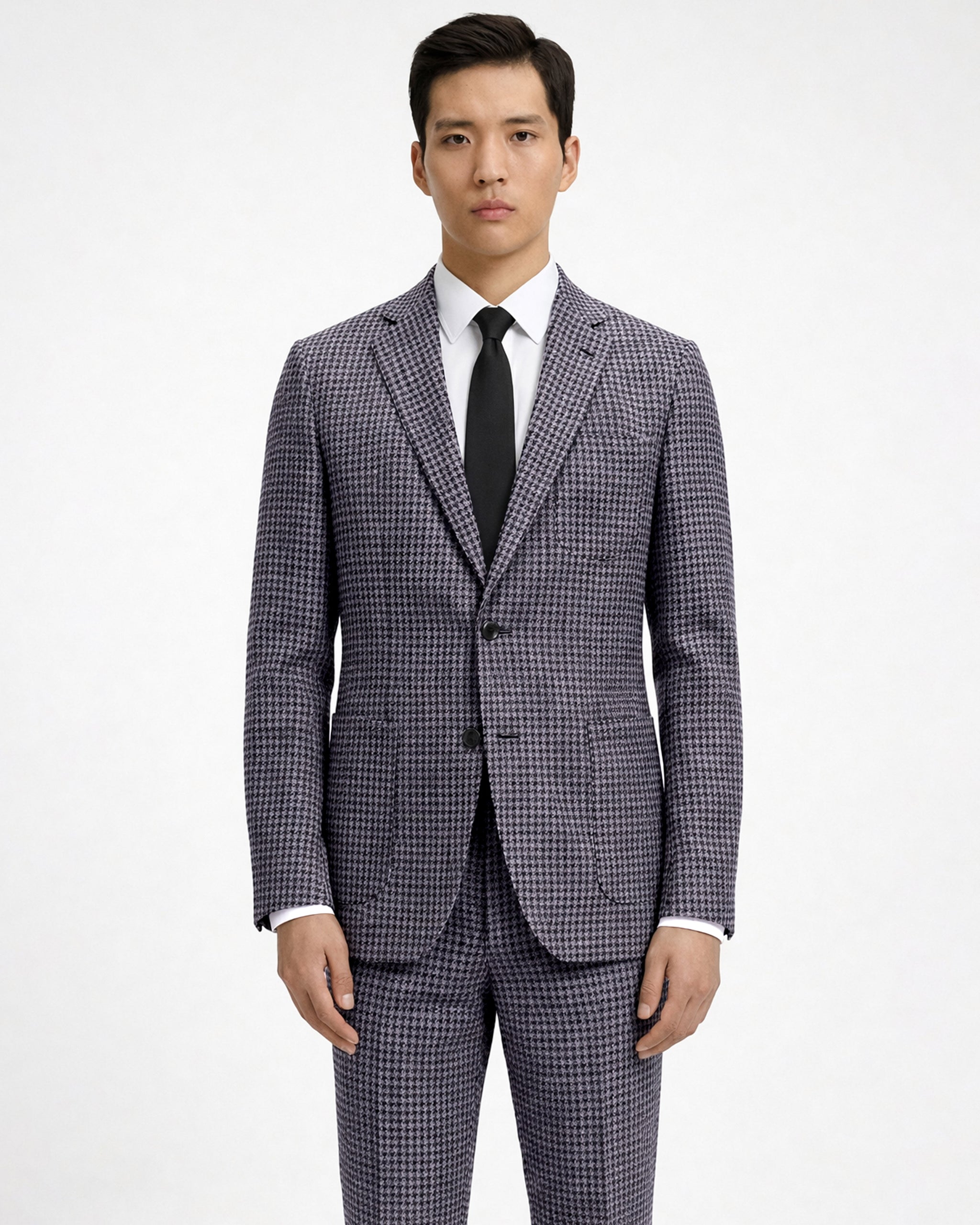 Zenith-Mirage Blue And venus Gray Gingham Checks Plaid Premium Wool ...