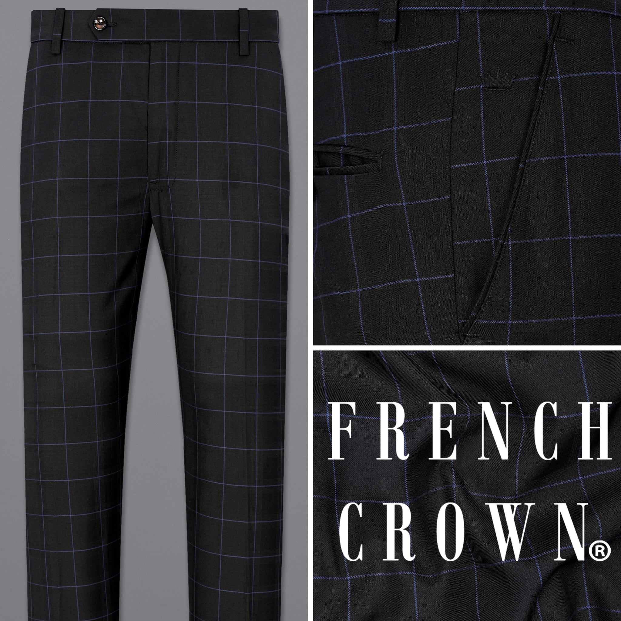 Thunder Checks-Plaid Regular Fit Terry Rayon Pants For Men