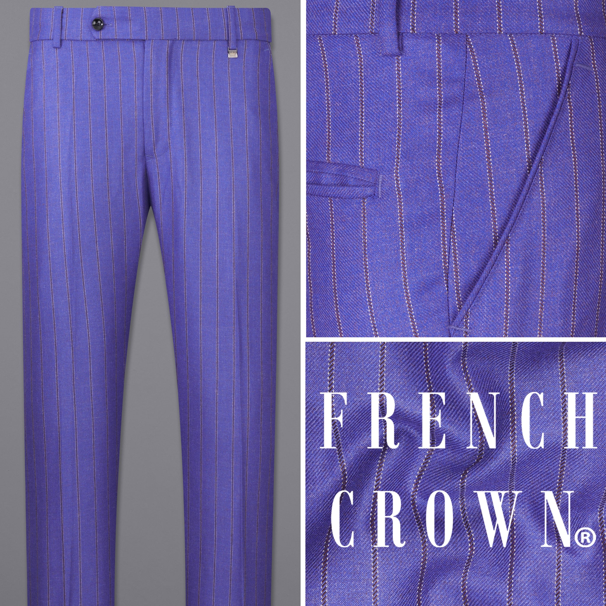 Deluge Blue Stripes Premium Terry-Rayon Pant For Men