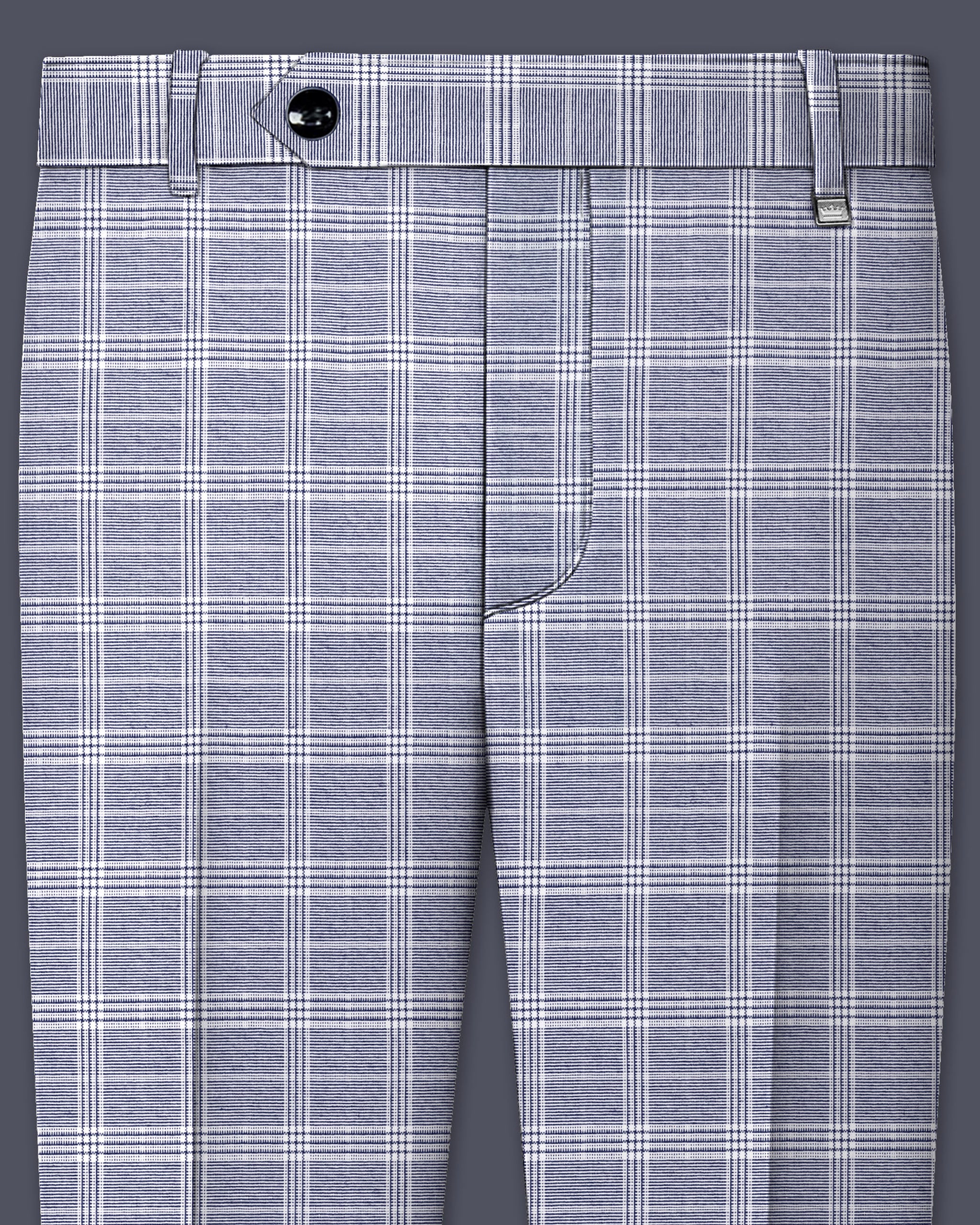 Monsoon Steel Gray Checks-Plaid Premium Terry-Rayon Pant For Men