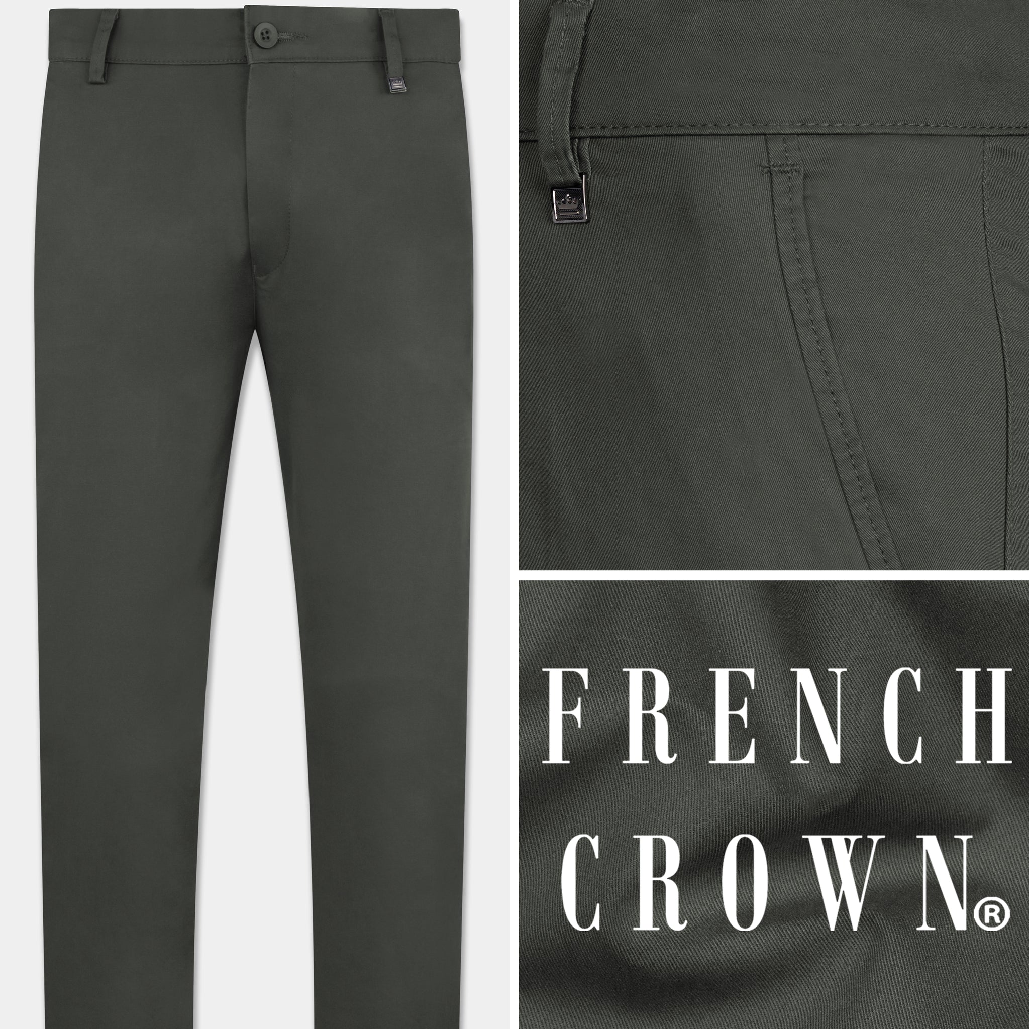 Cape Cod Gray Plain-Solid Premium Cotton Pant For Men.