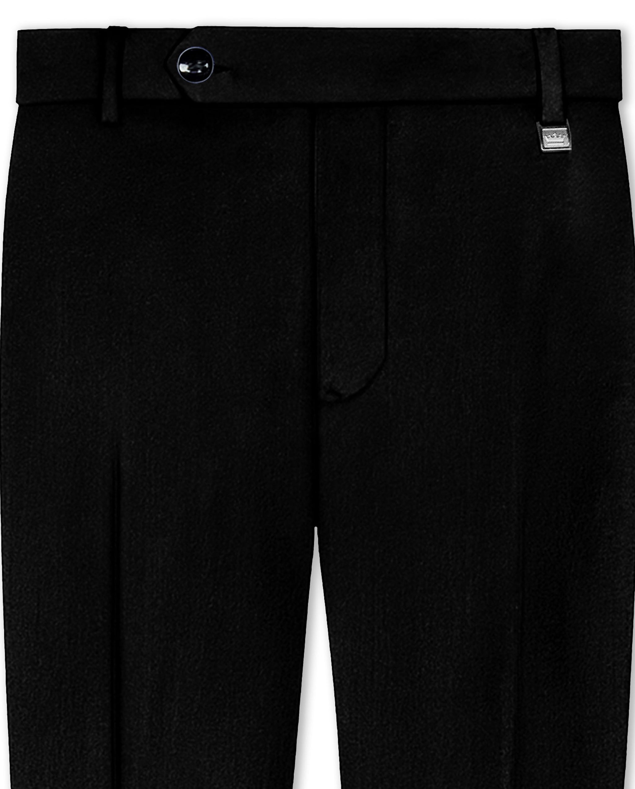 Noctivell-Cinder Blue Plain-Solid Premium Wool Rich Pant For Men.