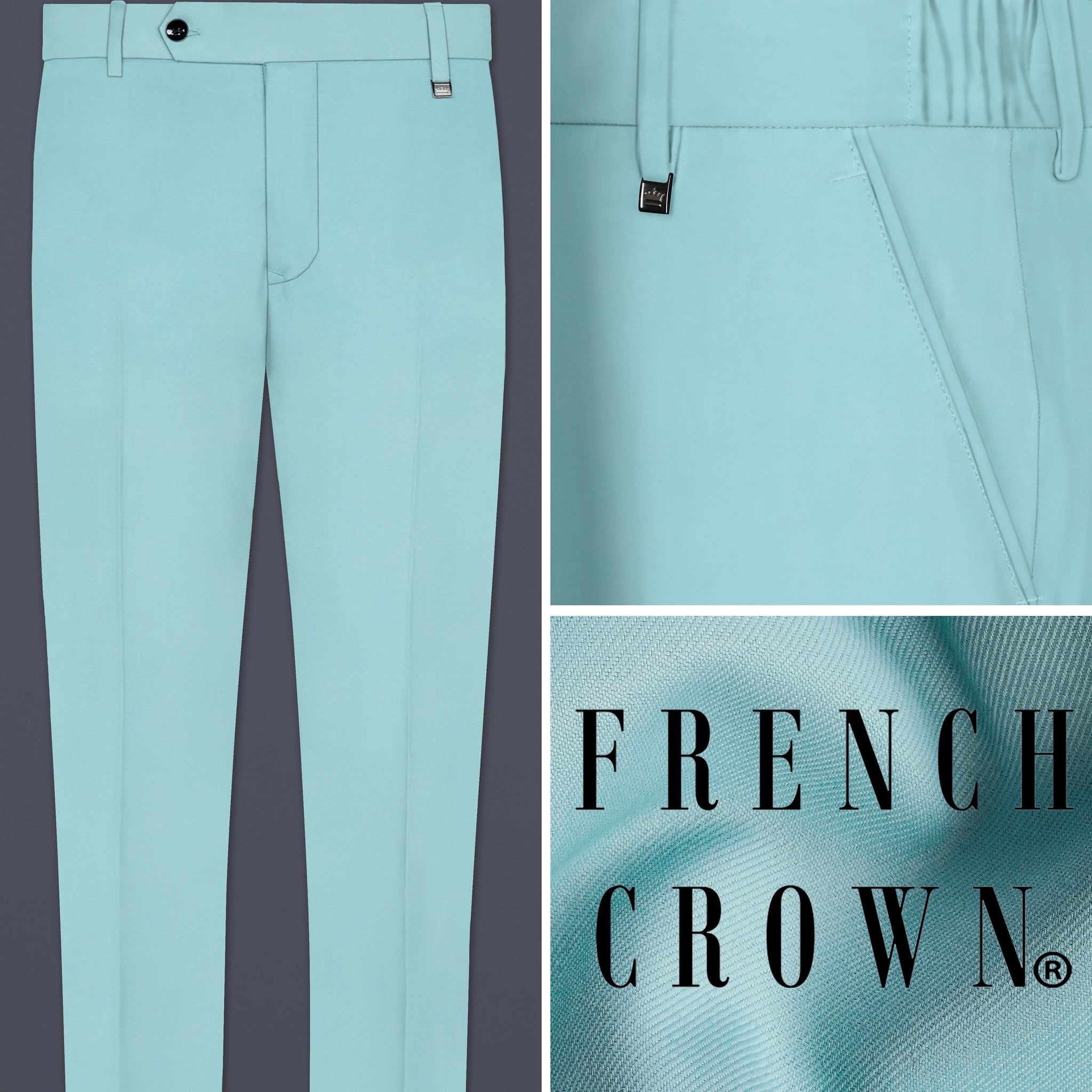 Sinbad Blue Solid Premium Wool Blend Pant For Men.