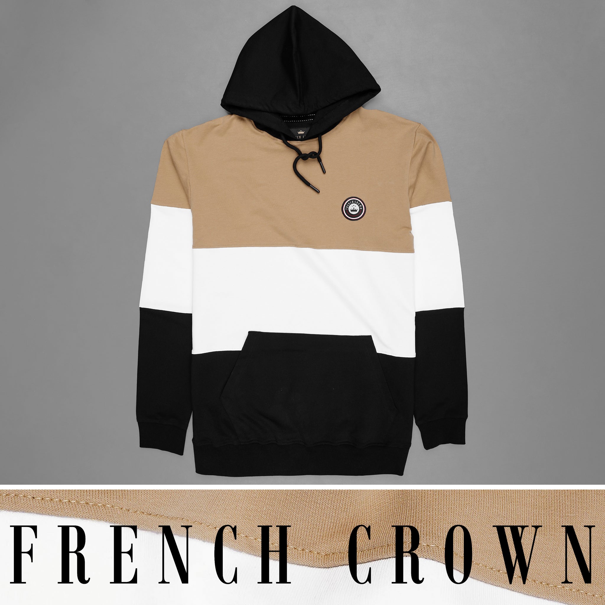 Cashmere Light Brown and Bright White With Black Full Sleeves Super ...