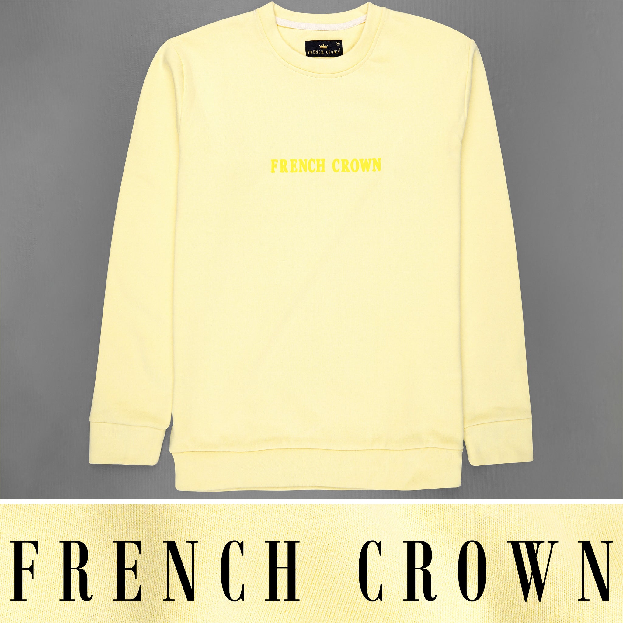 Colonial Yellow Full Sleeve Super Soft Premium Cotton round-neck T ...