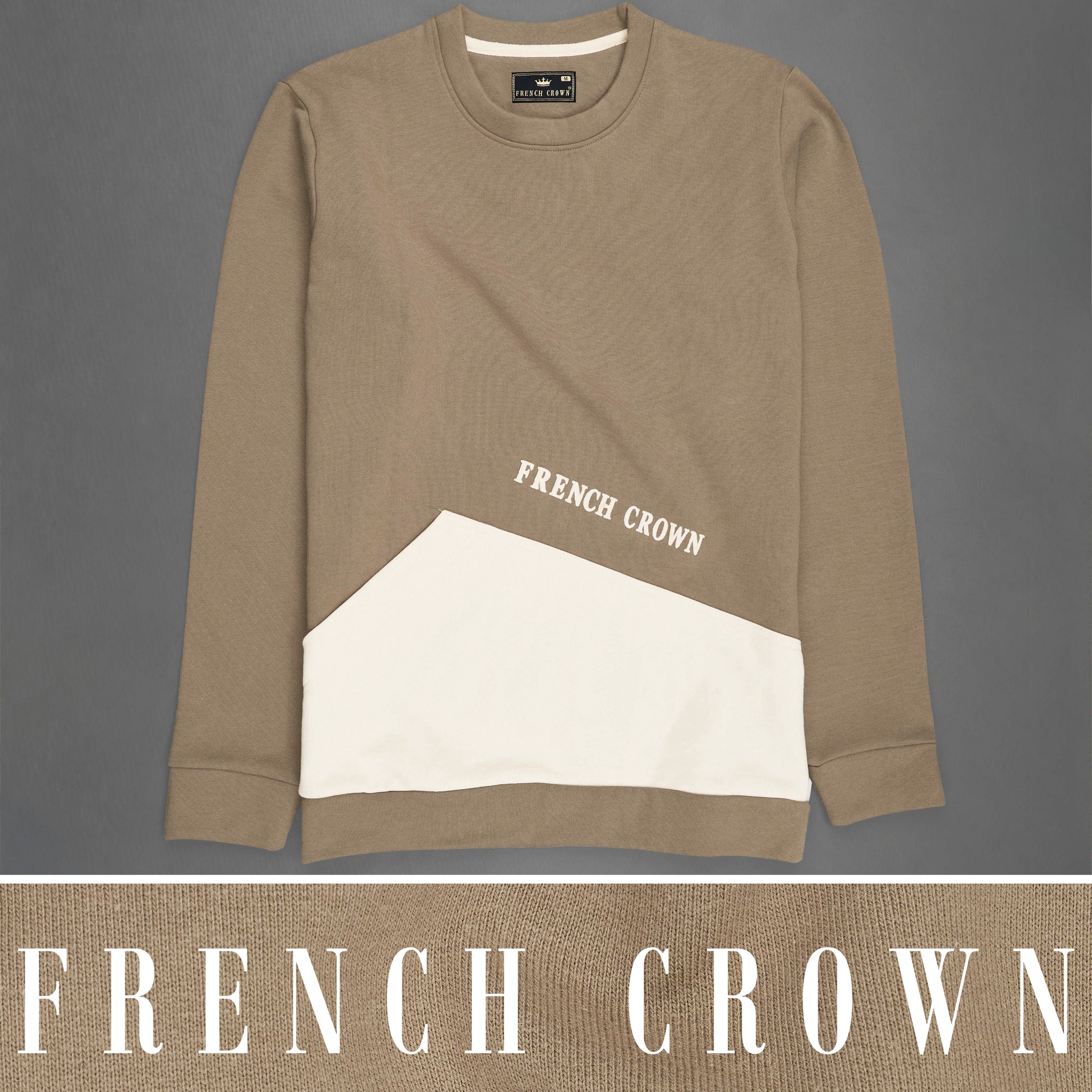Brown With Cream Full Sleeves Super Soft Premium Round Neck Sweatshirt ...