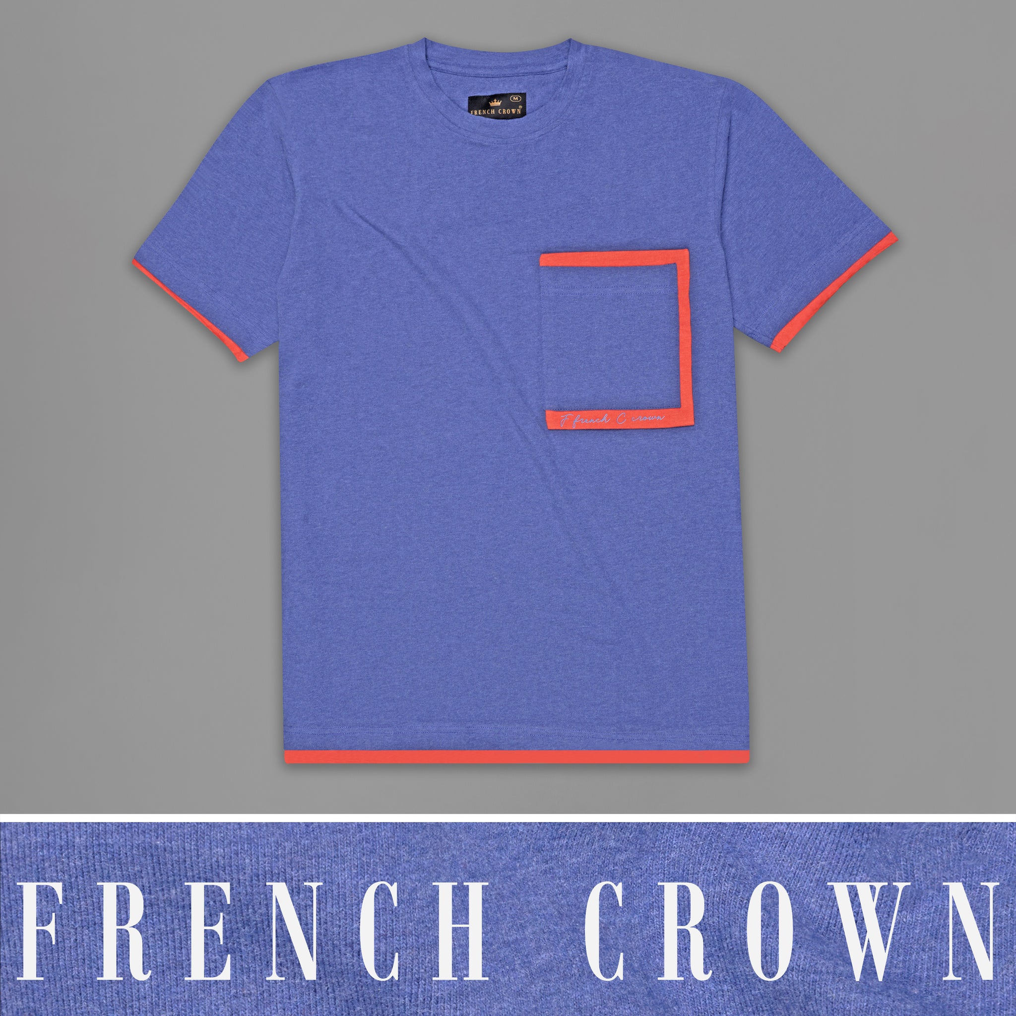 Scampi Blue Half Sleeves Super Soft Premium Round Neck Cotton T-shirt ...