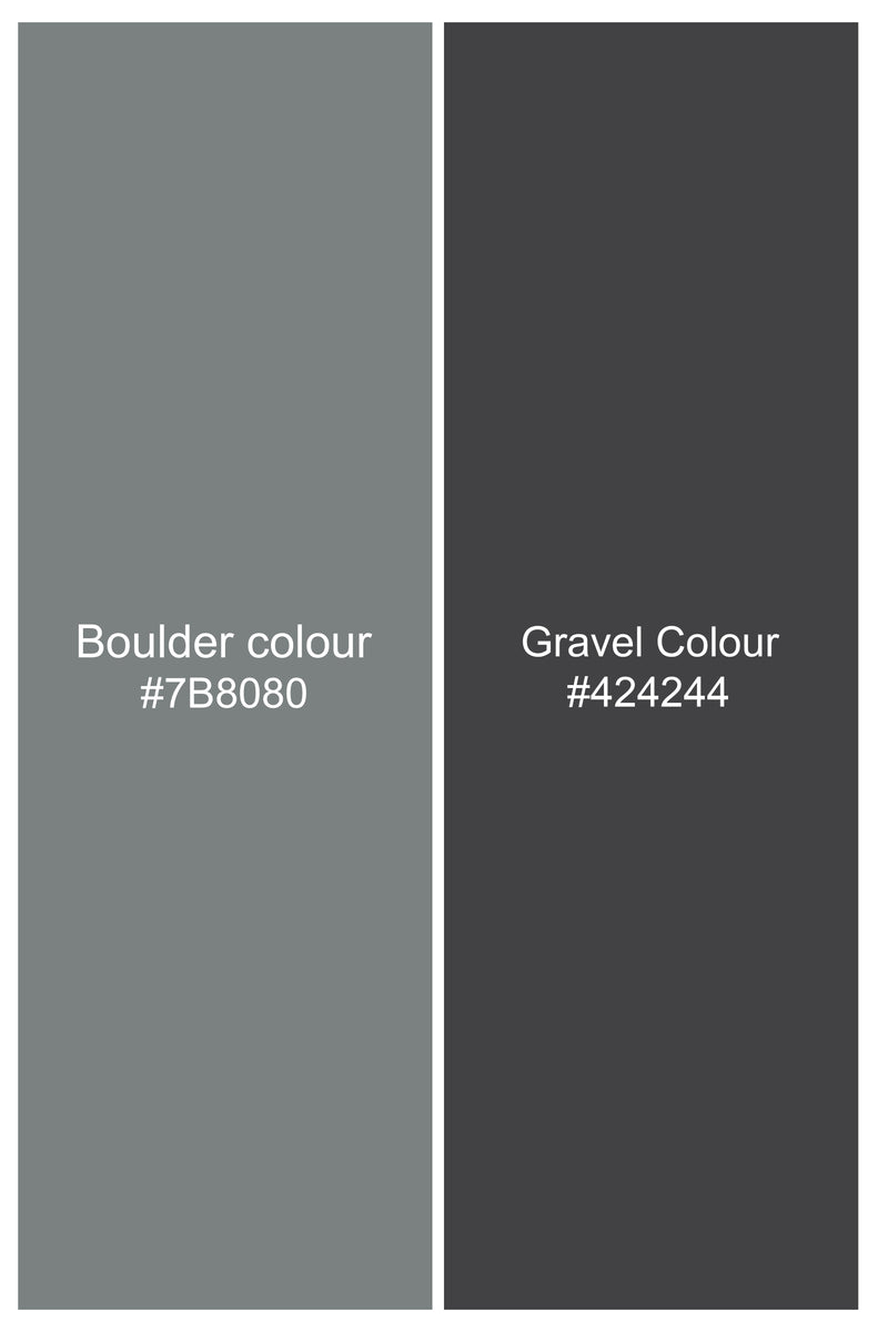 Boulder Gray Checks-Plaid Premium Wool Blend Wedding Waistcoats For Men.