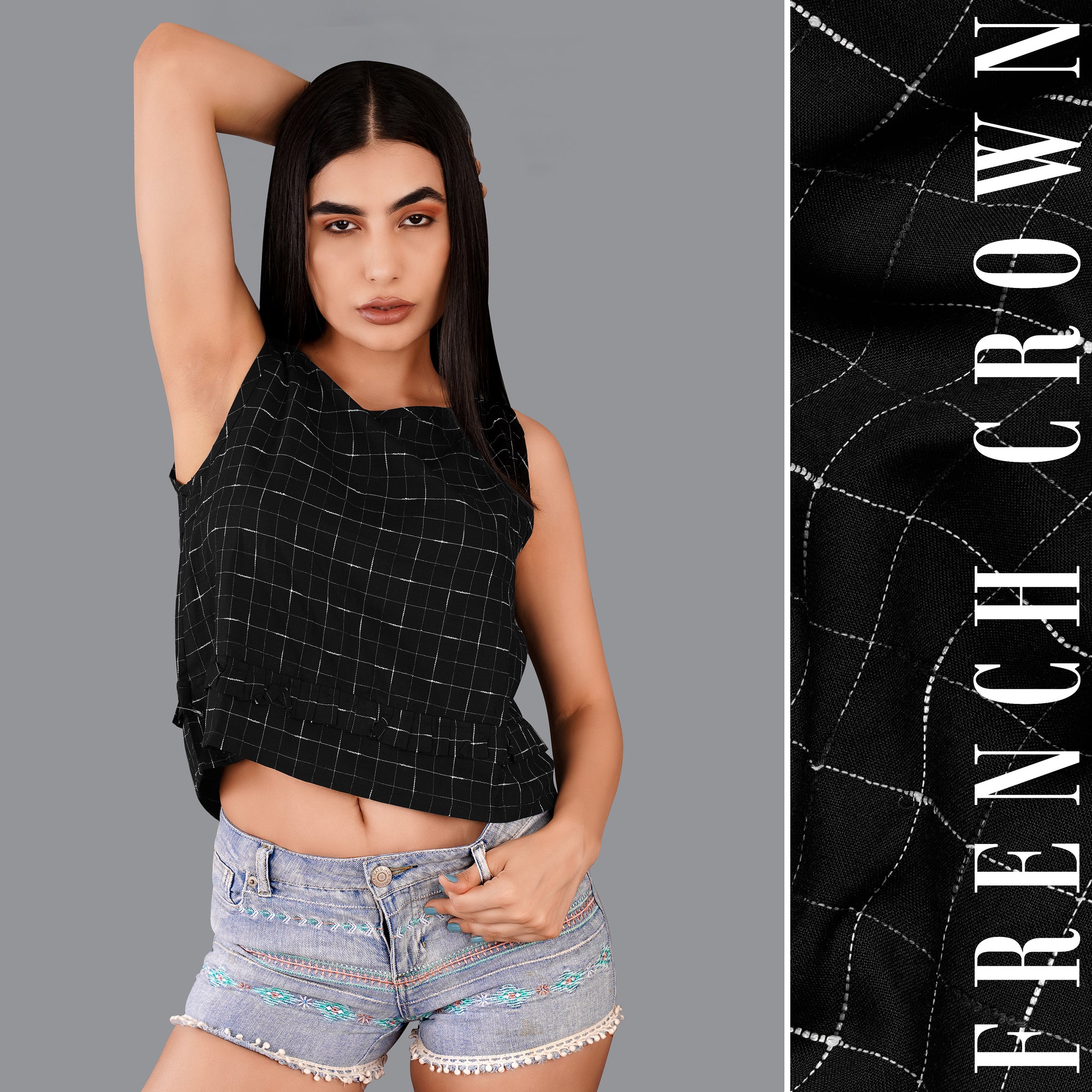 Jade Black Casual Prints Premium Cotton Top For Women