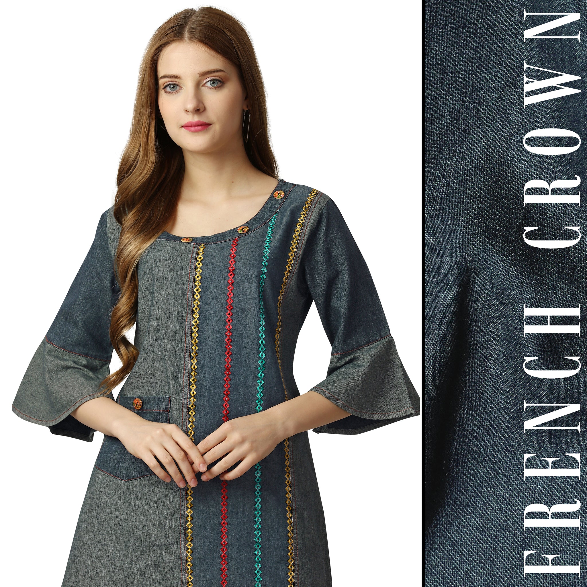 Fuscous Gray Casual Prints Premium Cotton Top For Woman