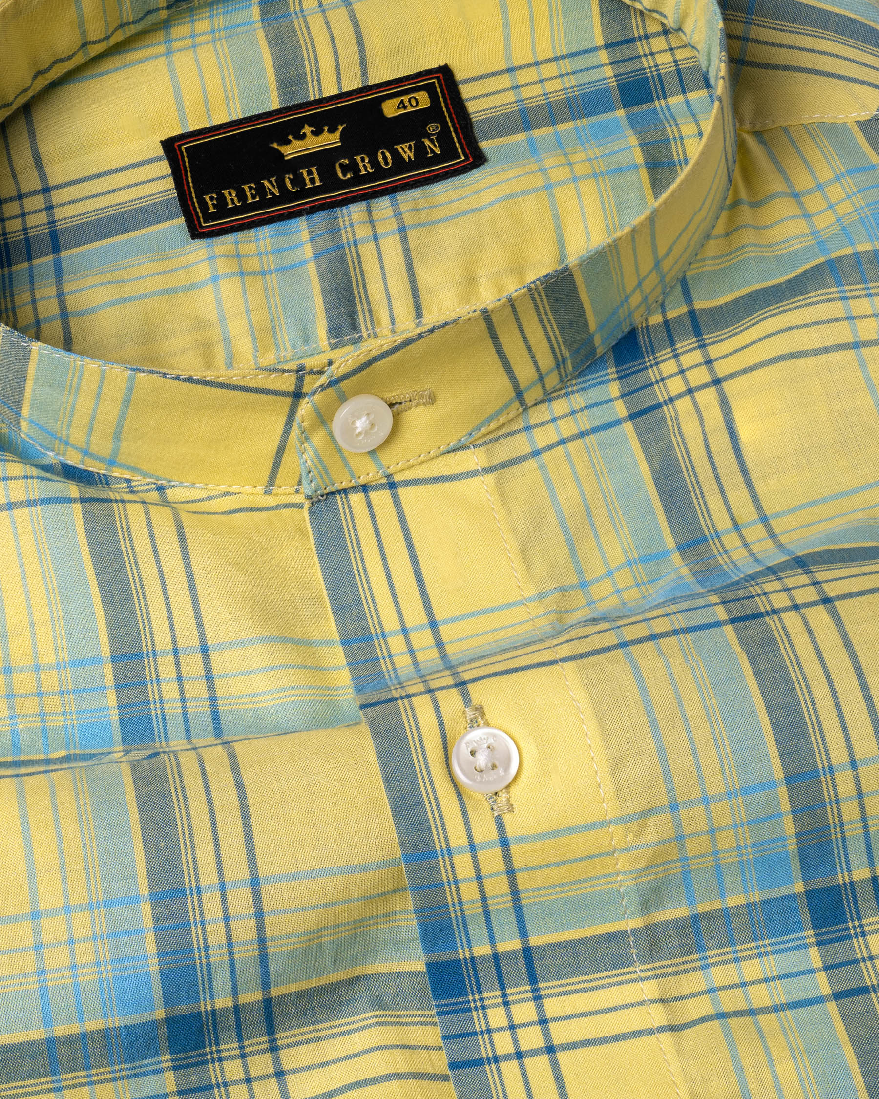 Apache Yellow Formal/Casual Checks-Plaid Premium Cotton Shirt For Men