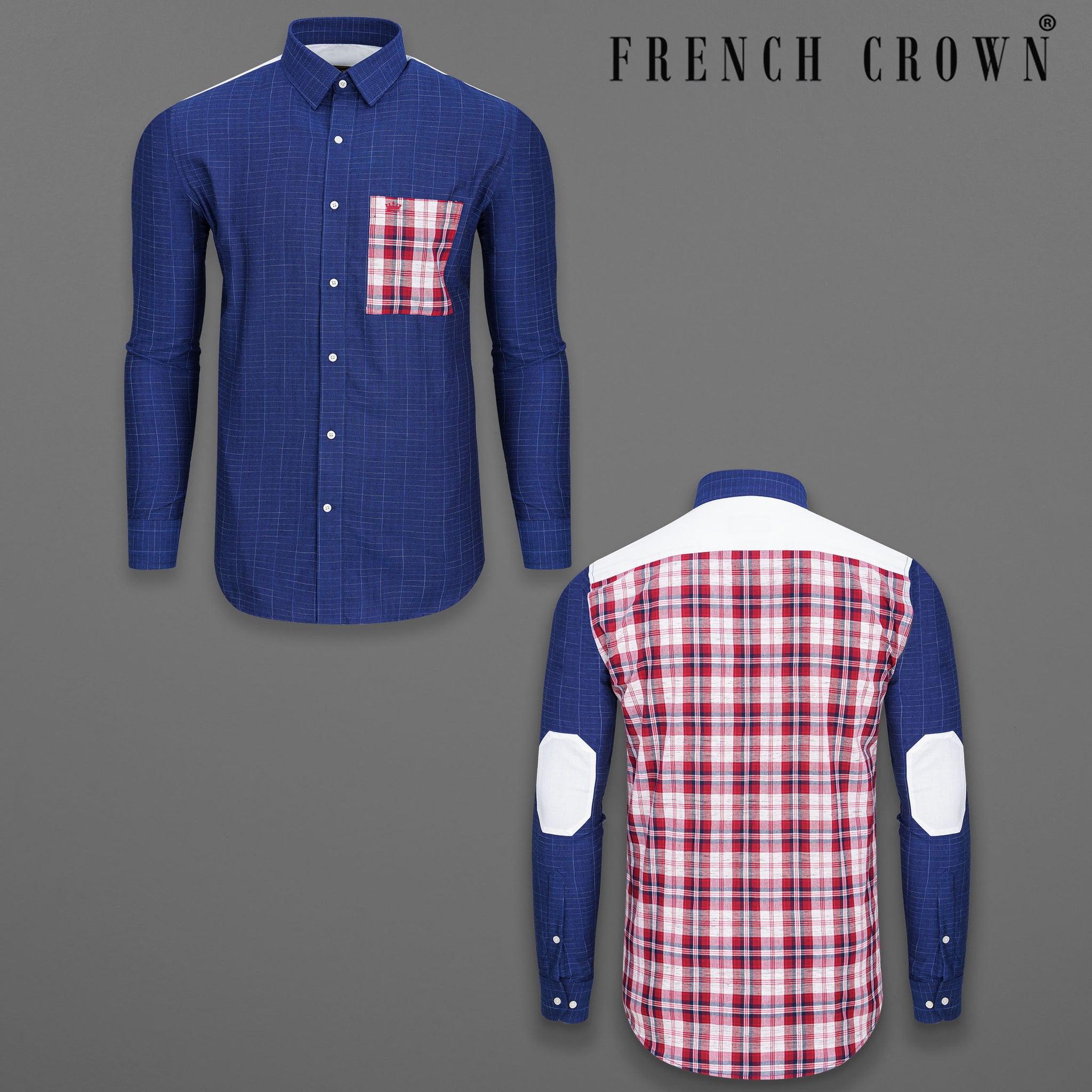 Lucky Point Blue Checks-Plaid Casual Premium Cotton Shirt For Men ...