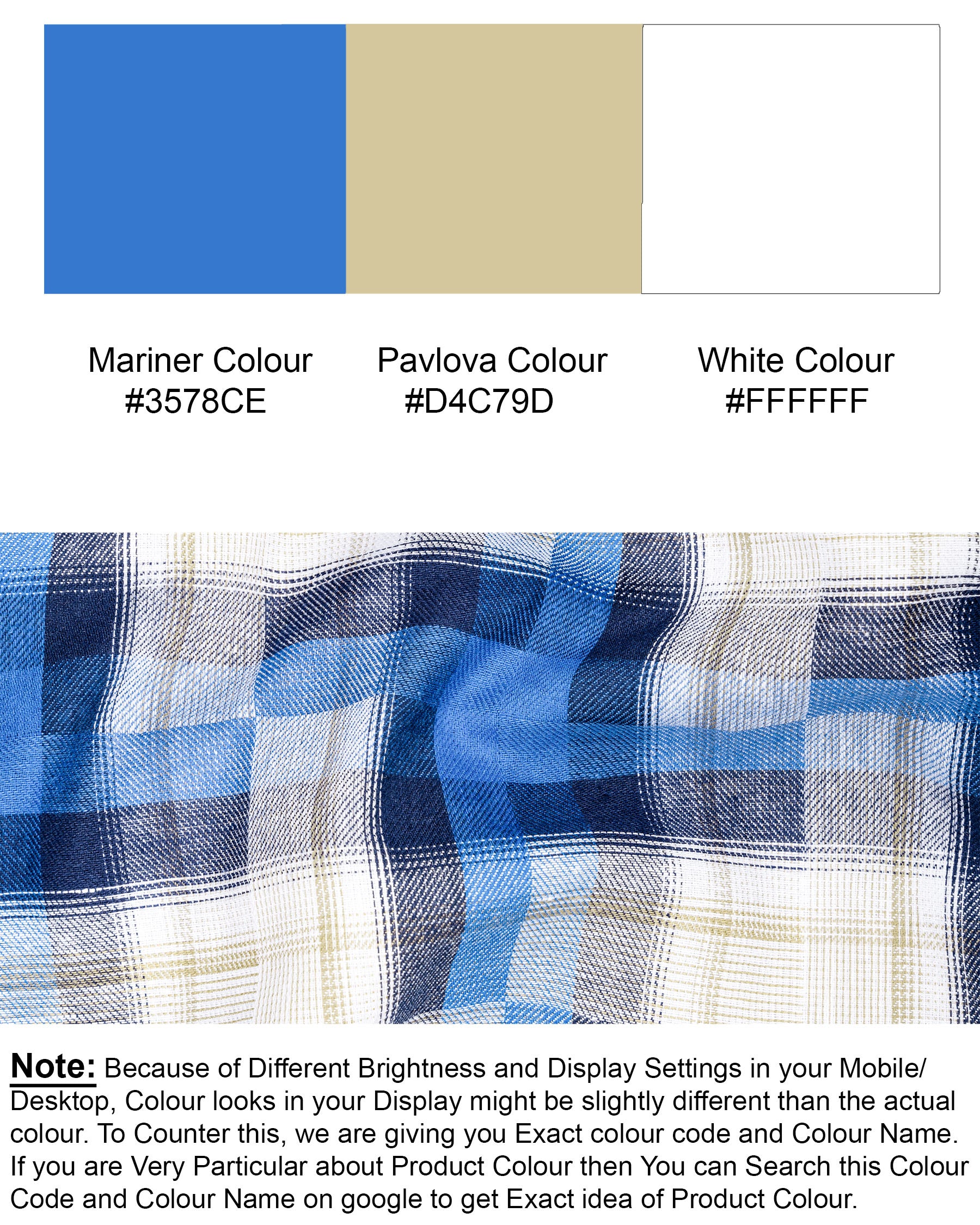 Mariner Blue Casual Checks-Plaid Premium Cotton Button-Down Shirt For Men. - Snitch Shirts