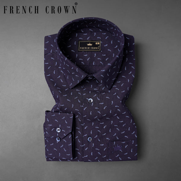 Bastille Navy Blue Fish Casual Prints Premium Cotton Shirt For Men