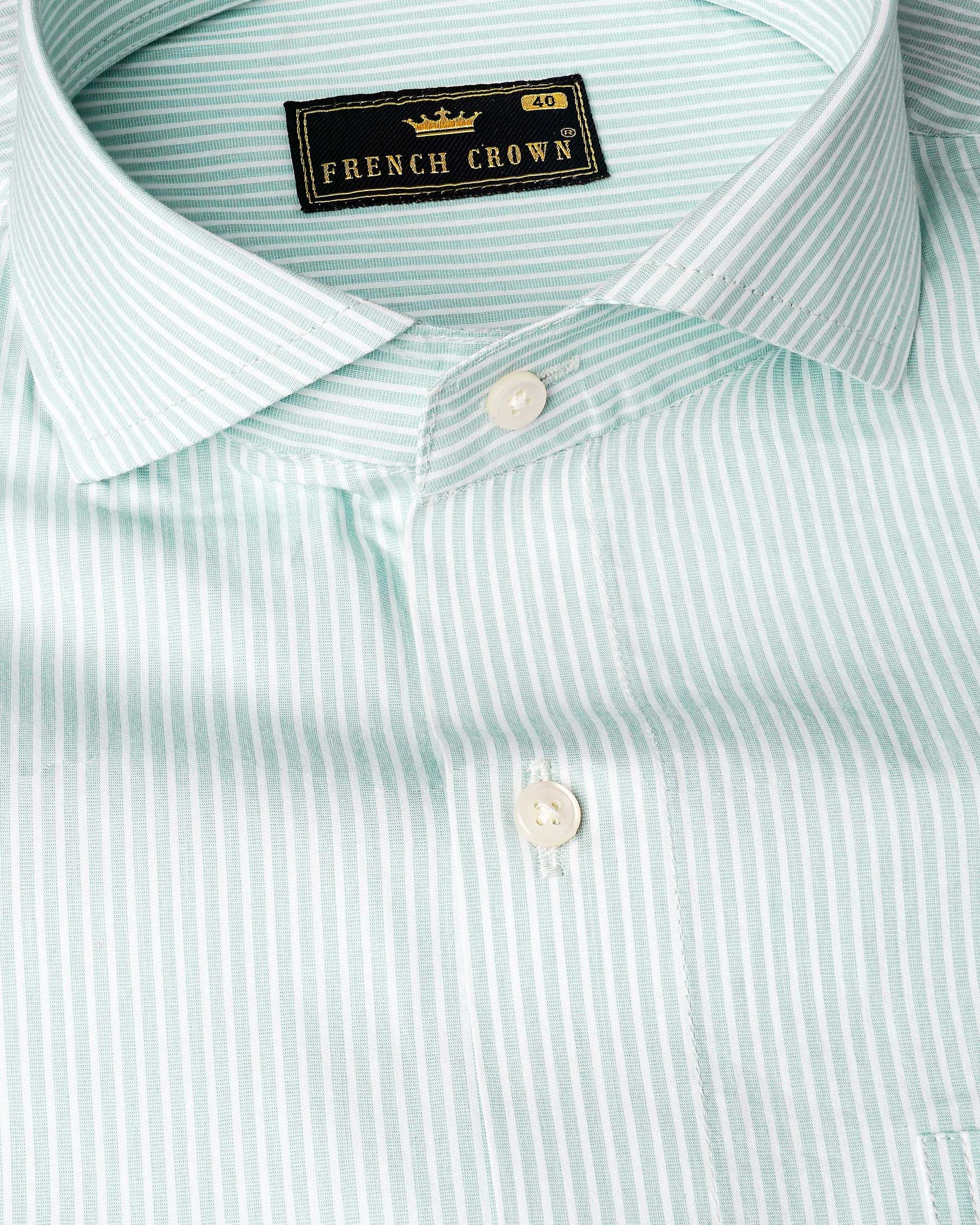 Surf Crest Light Green Formal/Casual Plain-Solid Premium Cotton Shirt ...