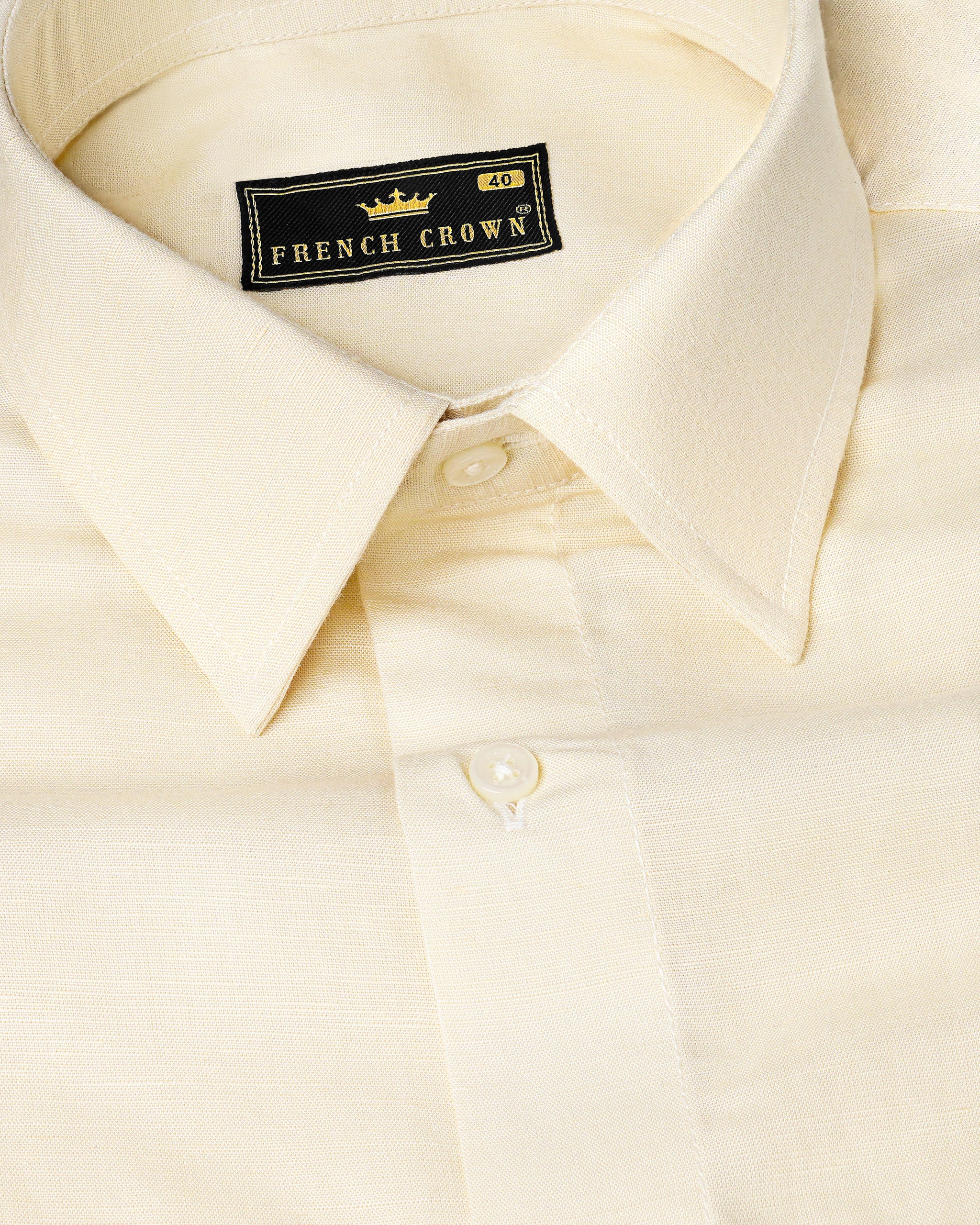 Wheatfield Beige Formal Textured Premium Linen Shirt For Men