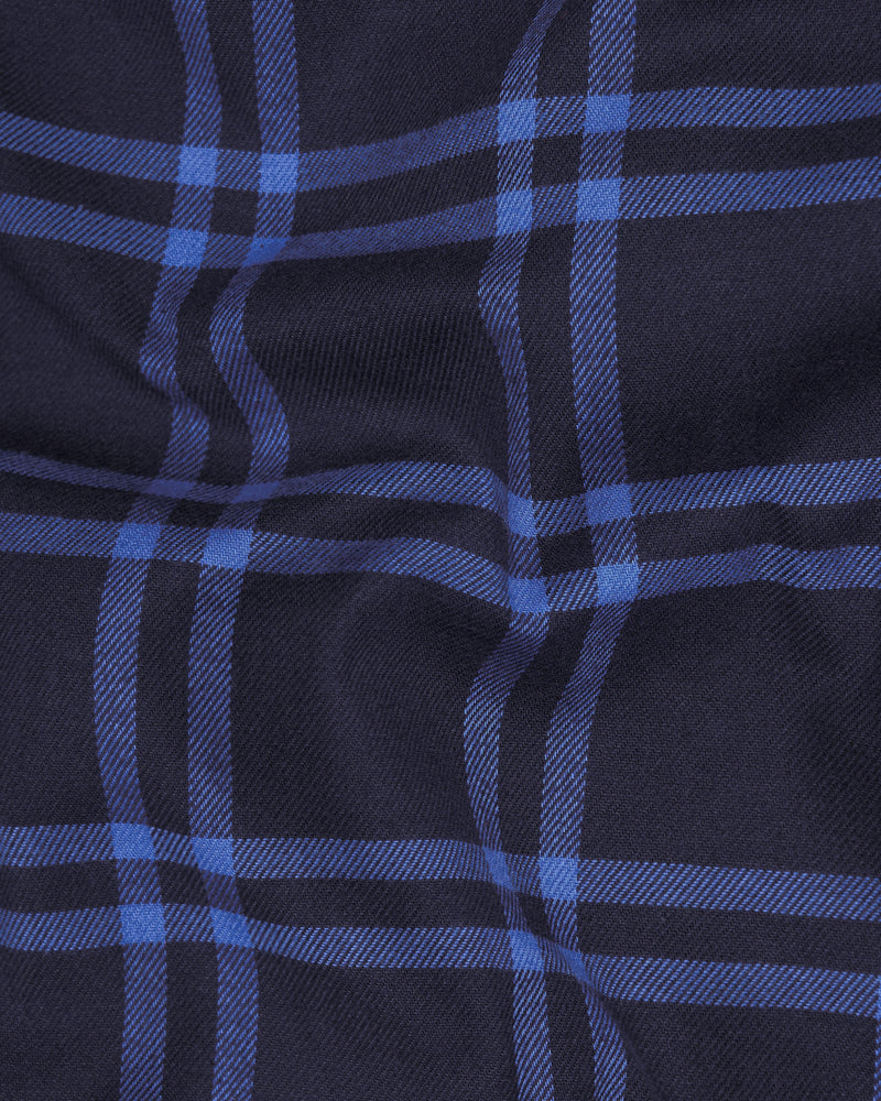 Baltic Navy Blue with Waikawa Blue Formal/Casual Checks-Plaid Premium ...