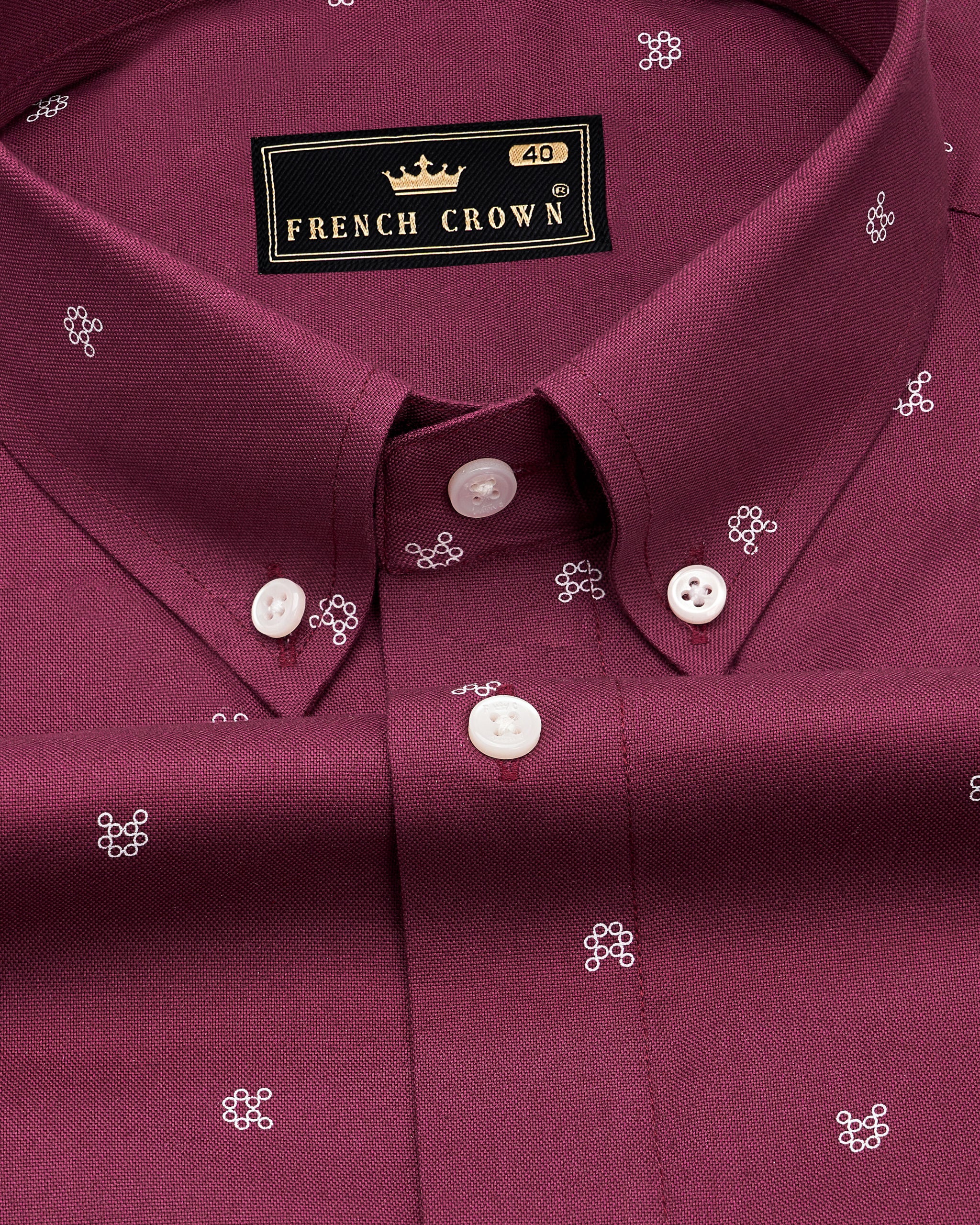 Mauve Maroon Casual/Formal Prints Premium Cotton Button-Down Shirt For ...