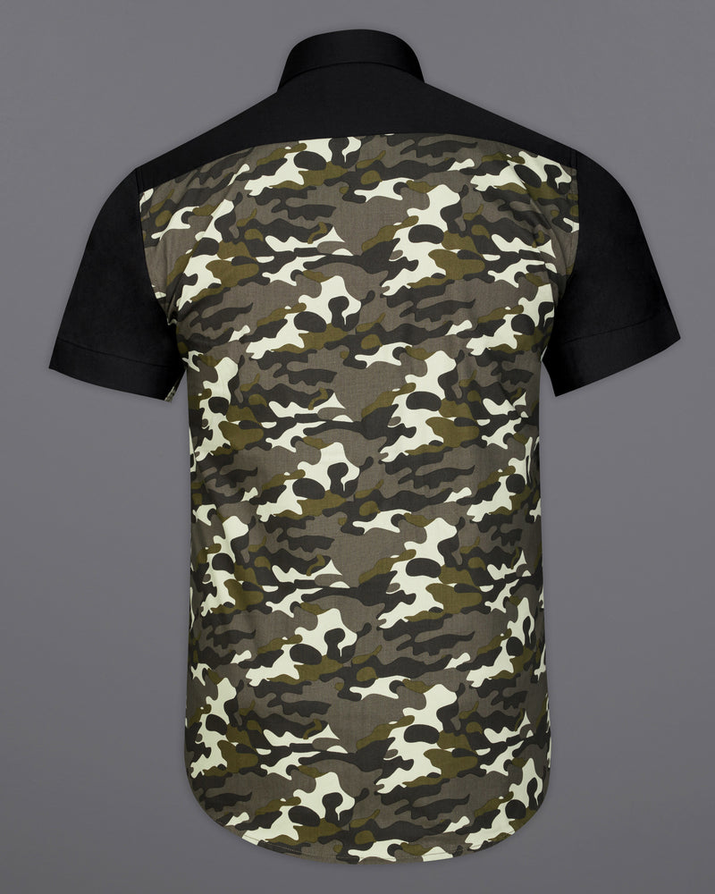 Jade Black with Birch Brown Casual Prints Premium Cotton Shirt For Men ...