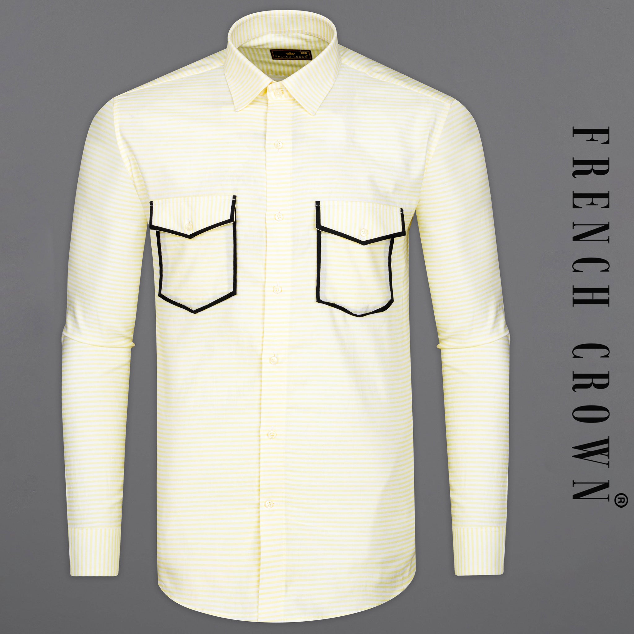 Oasis Yellow and White Casual Stripes Premium Cotton Shirt For Men ...