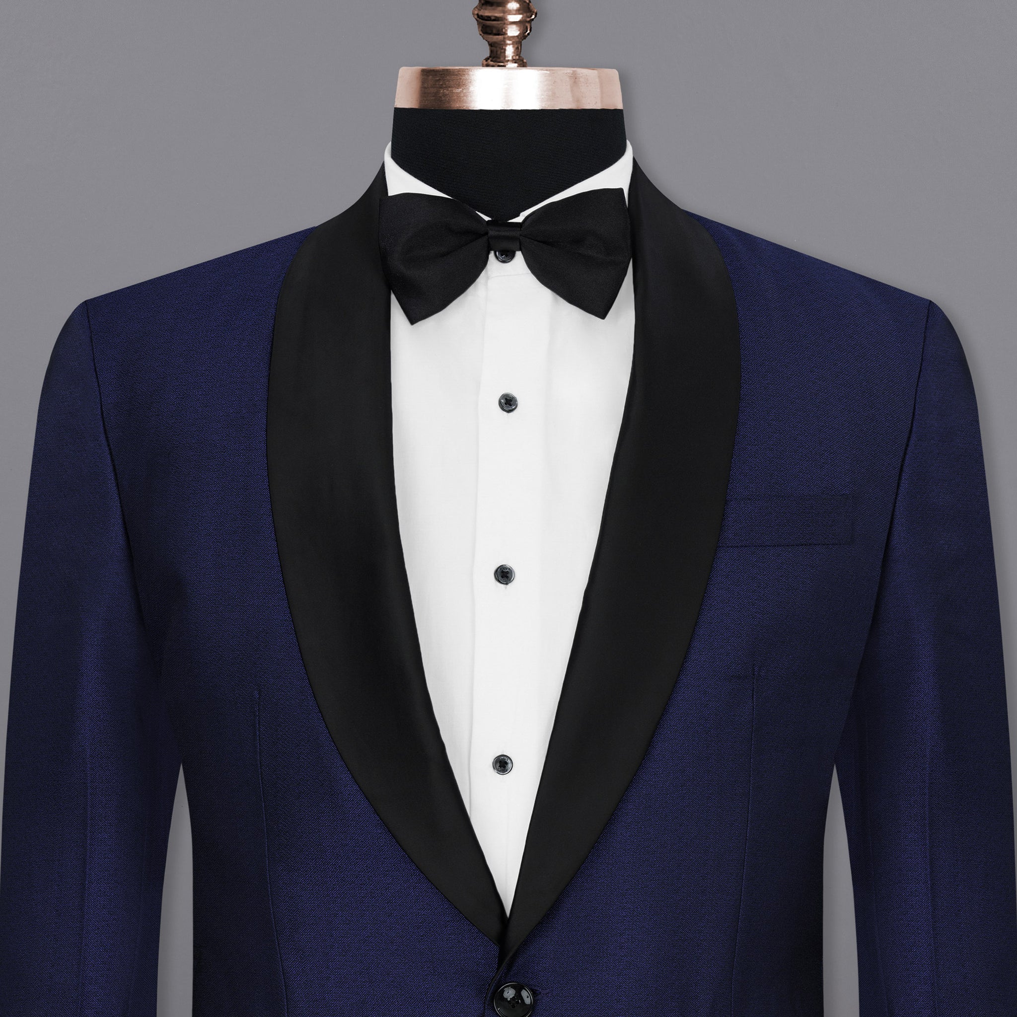 Cloud Burst Blue Textured Tuxedo Premium Wool Blend Blazers for Men