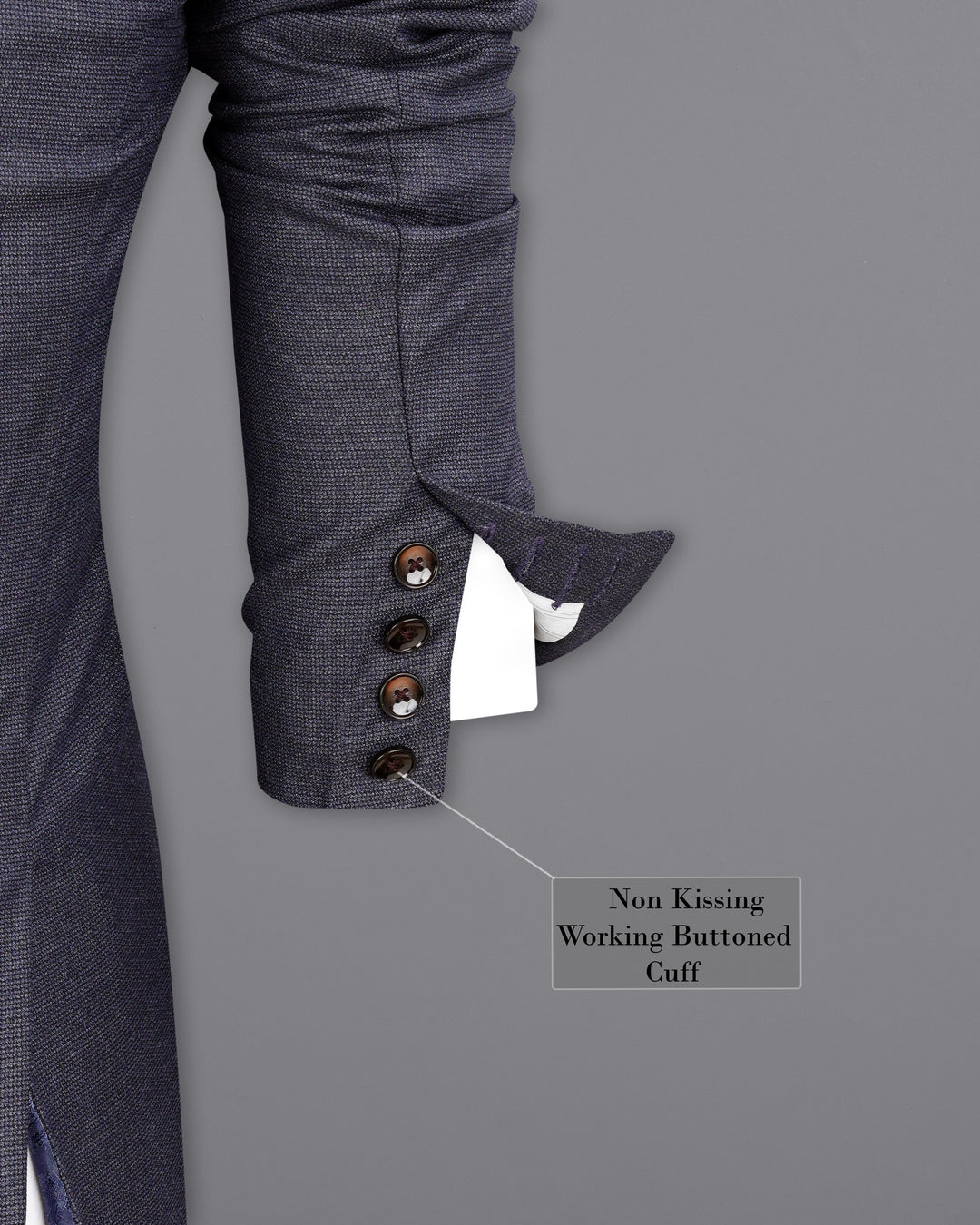 Scarpa Flow Gray Textured Premium Terry Rayon Double-Breasted-Blazer ...