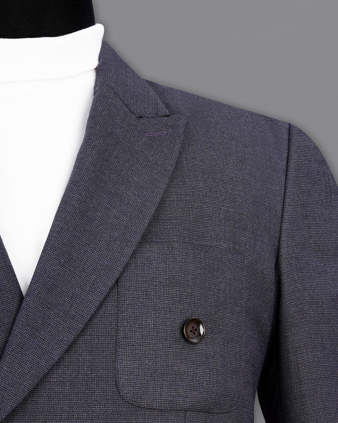 Scarpa Flow Gray Textured Premium Terry Rayon Double-Breasted-Blazer ...