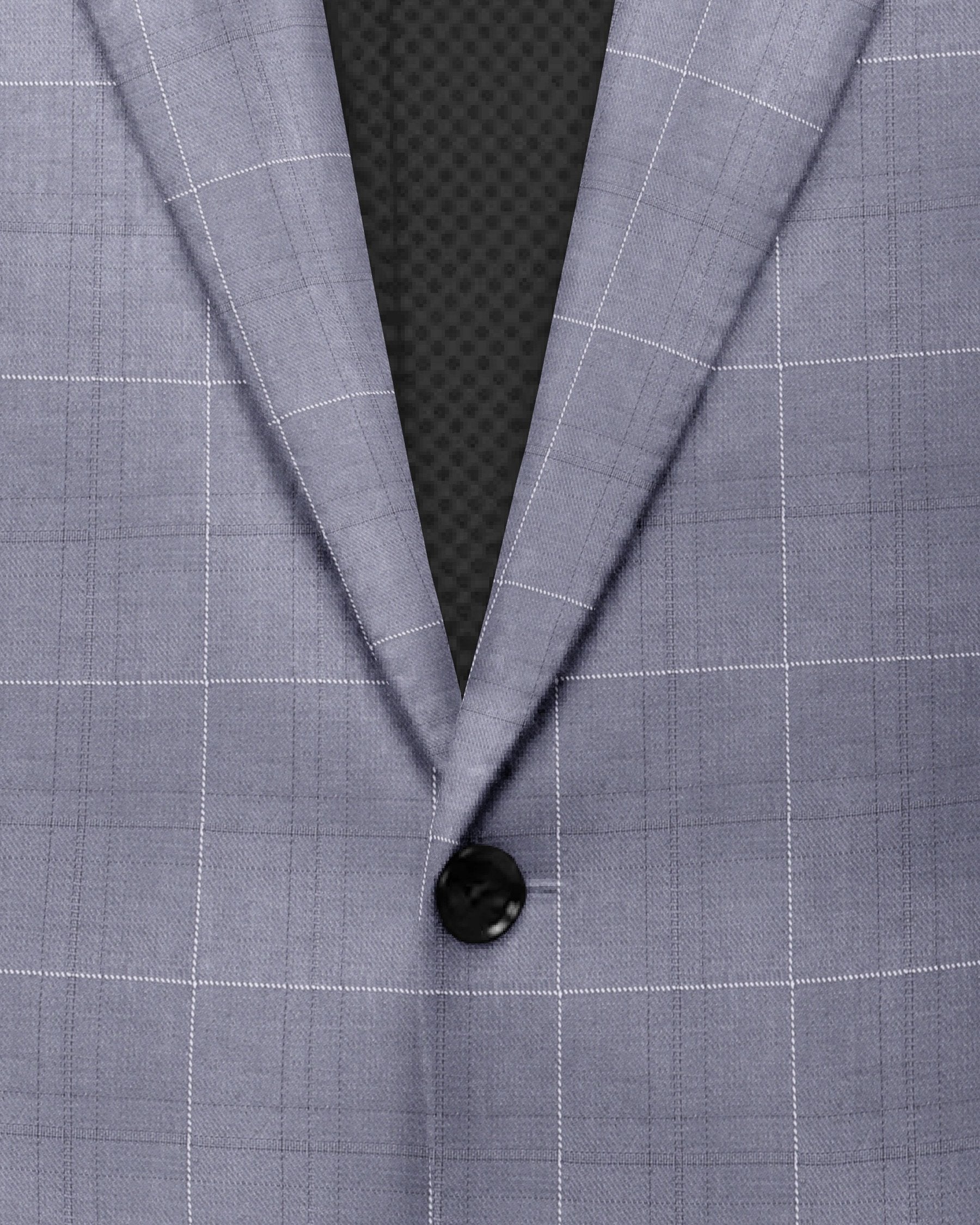 Anchor Grey Checks-plaid Single-breasted Premium Wool Blazer For Men