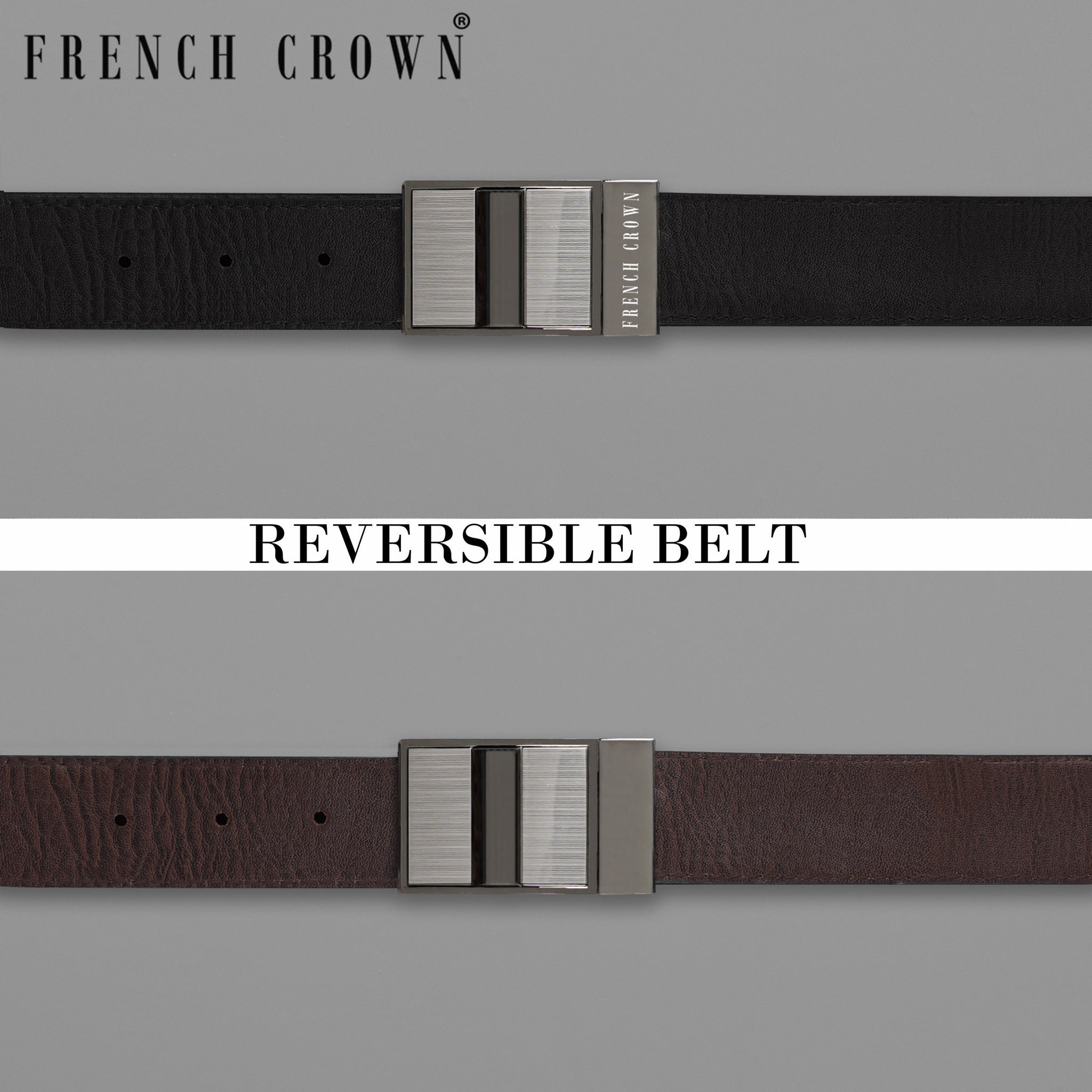 Silver and Gray with Black Box Buckle with Jade Black and Brown Double ...