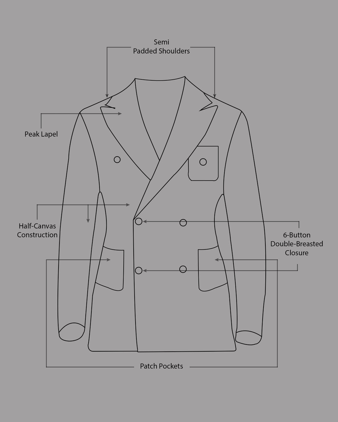 Scarpa Flow Gray Textured Premium Terry Rayon Double-Breasted-Blazer ...