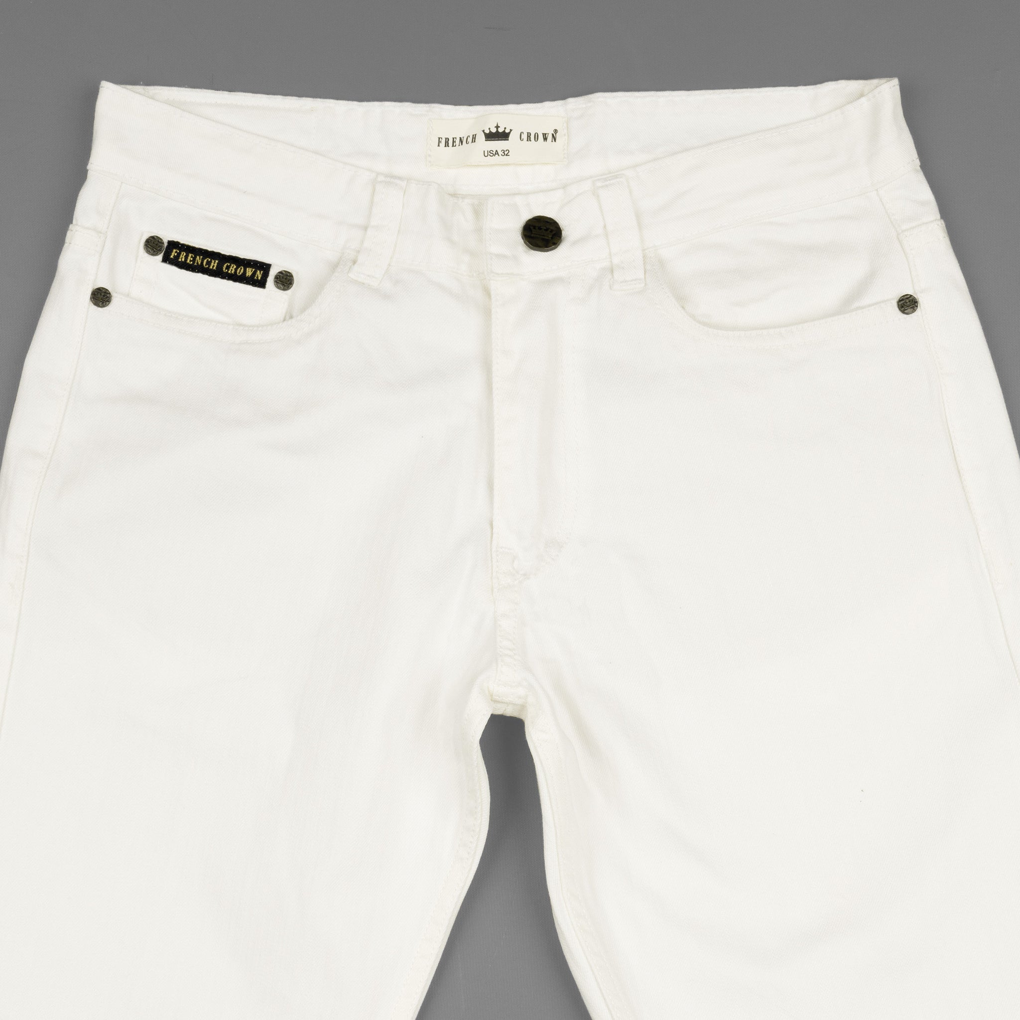 Bright white Slim Fit Mid-Rise Clean Look Stretchable Denim Jeans