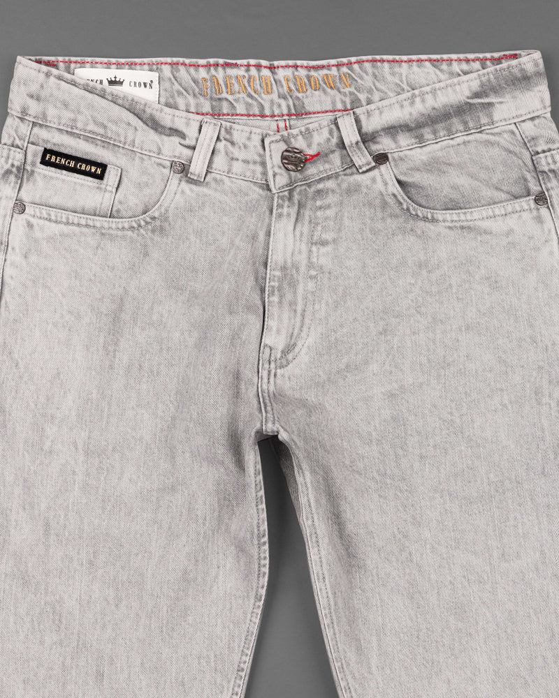 Pale Slate Gray Slim Fit Mid-Rise Clean Look Stretchable Denim Jeans