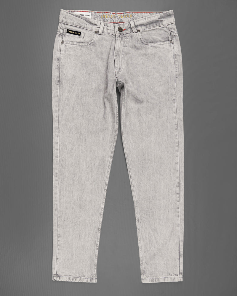 Pale Slate Gray Slim Fit Mid-Rise Clean Look Stretchable Denim Jeans