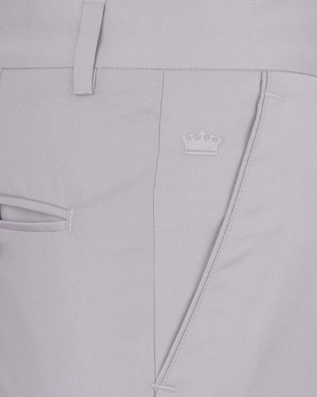 Amethyst Smoke Gray Plain-Solid Premium Terry-Rayon Double Breasted ...