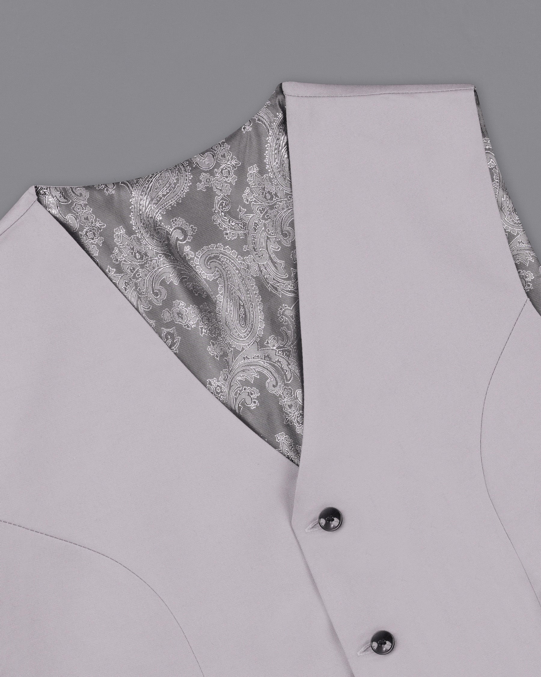 Amethyst Smoke Gray Plain-Solid Premium Terry-Rayon Double Breasted ...