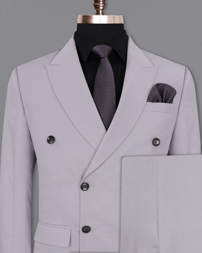 Amethyst Smoke Gray Plain-Solid Premium Terry-Rayon Double Breasted ...