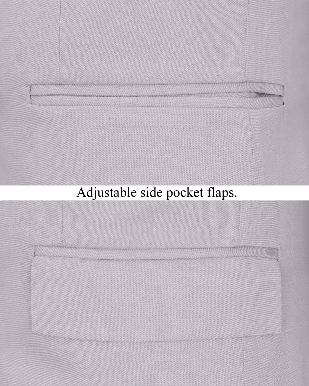 Amethyst Smoke Gray Plain-Solid Premium Terry-Rayon Double Breasted ...
