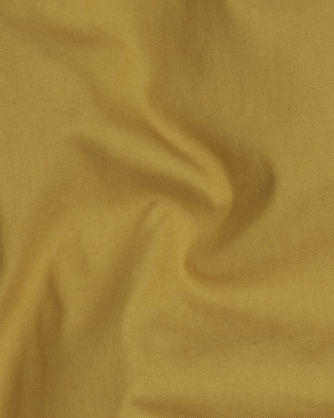 Sycamore Yellow Textured Premium Cotton Mandarin-Bandhgala-Suits for Men.