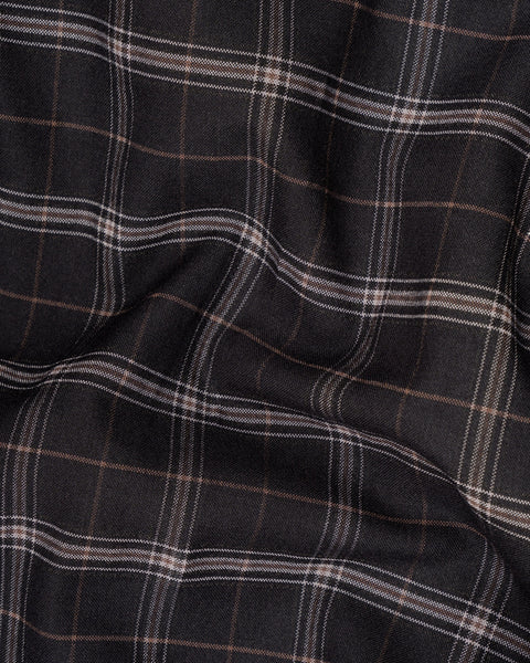 Mind Shaft Textured Regular Fit Wool Blend Pants For Men